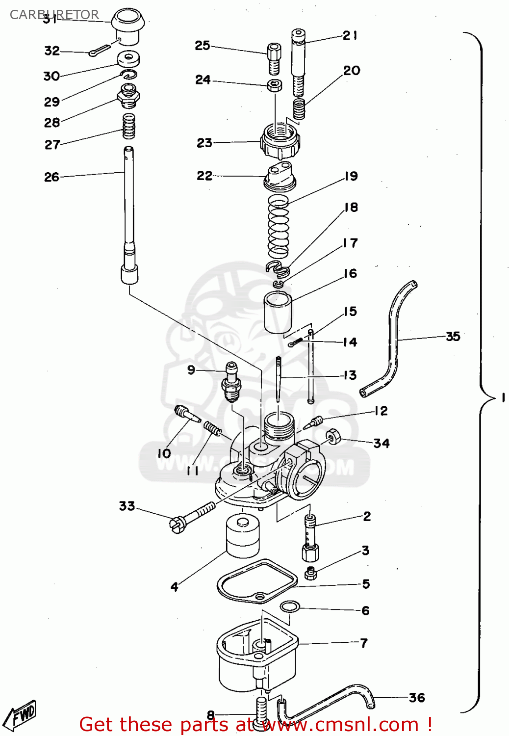 Yamaha FS1E 1976 ENGLAND TYPE 394 CARBURETOR - buy original CARBURETOR ...