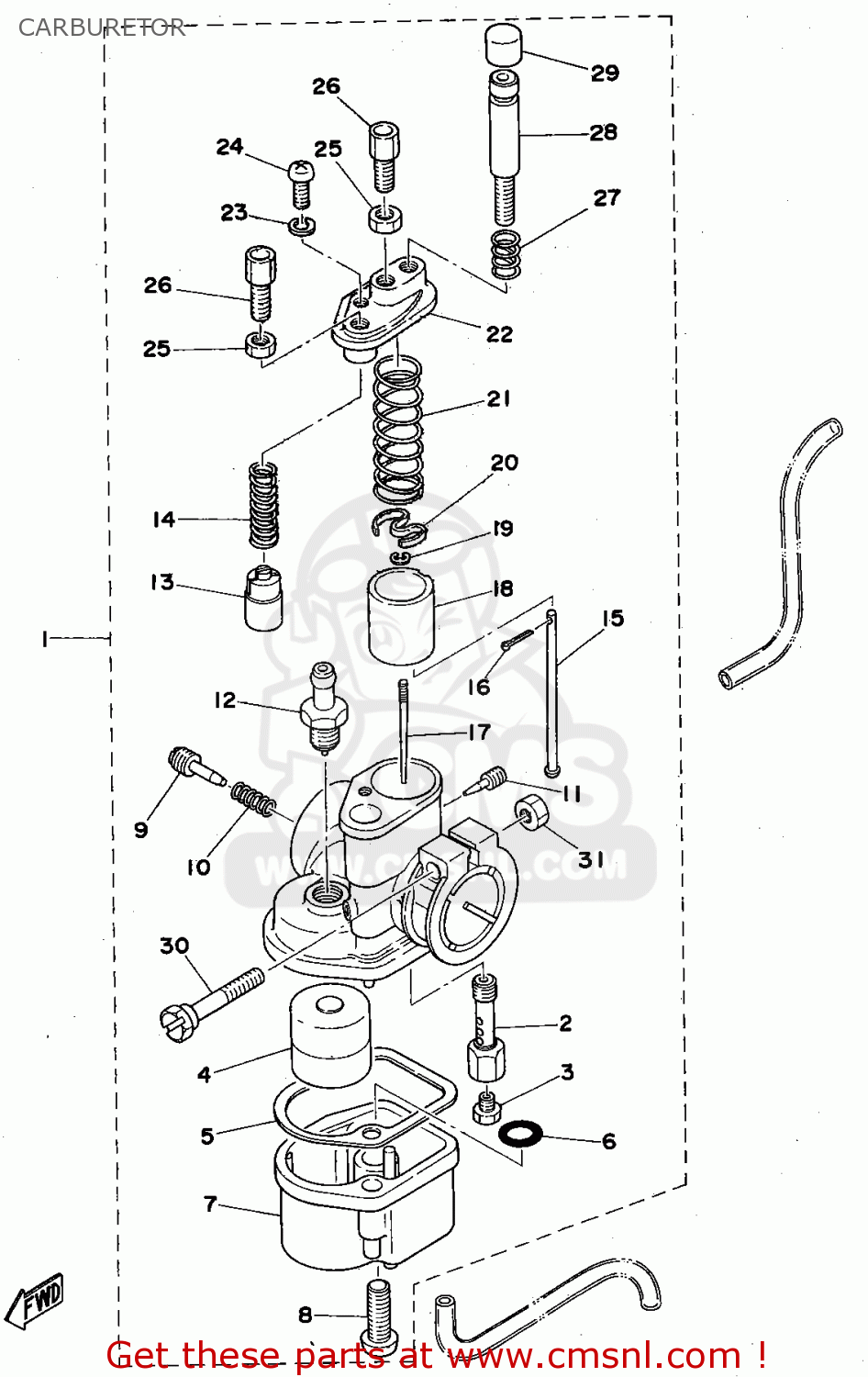 Yamaha FS1FS 1975 FRANCE TYPE 599 CARBURETOR - buy original CARBURETOR ...
