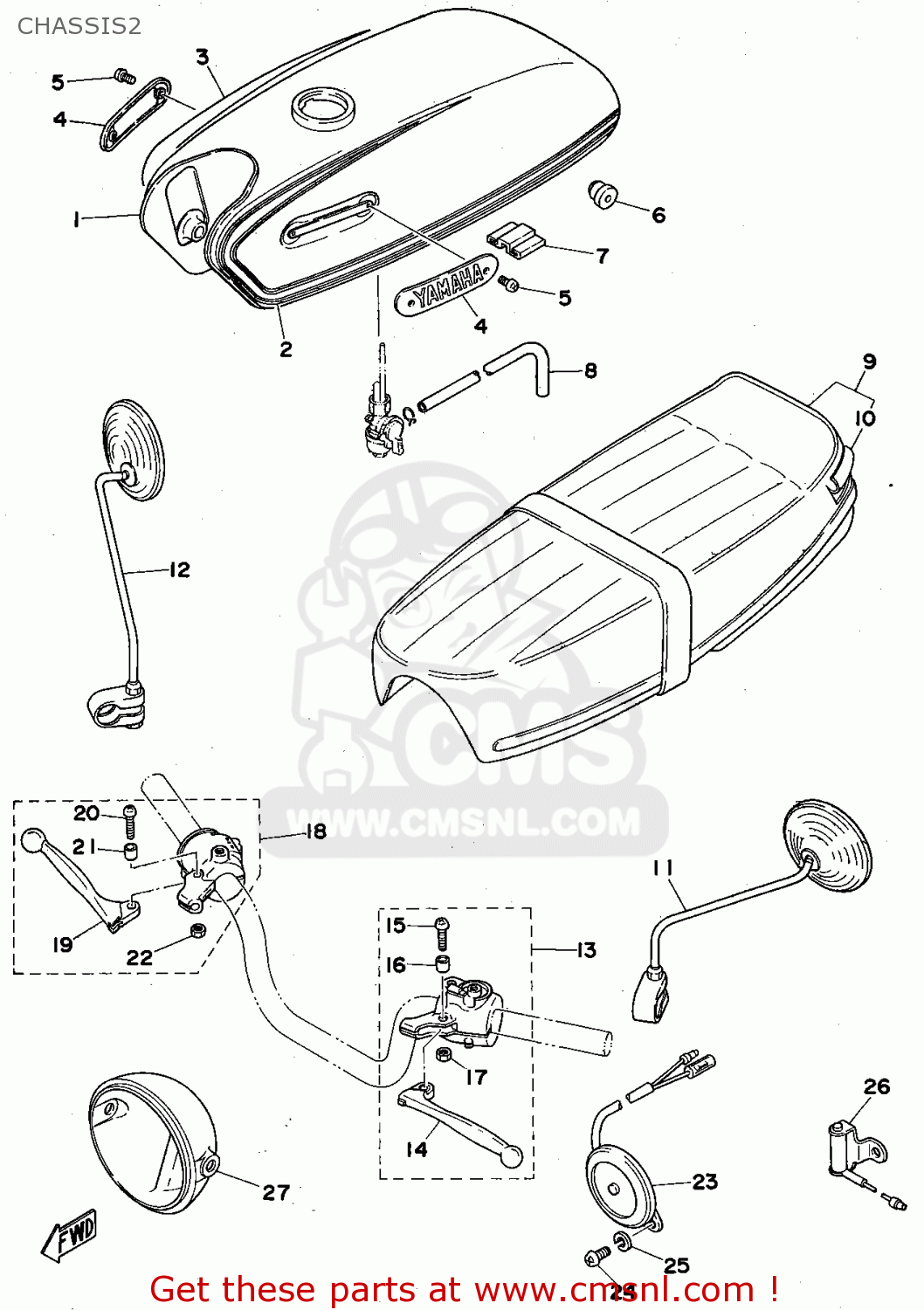 Yamaha FS1FS 1975 FRANCE TYPE 599 CHASSIS2 - buy original CHASSIS2 ...