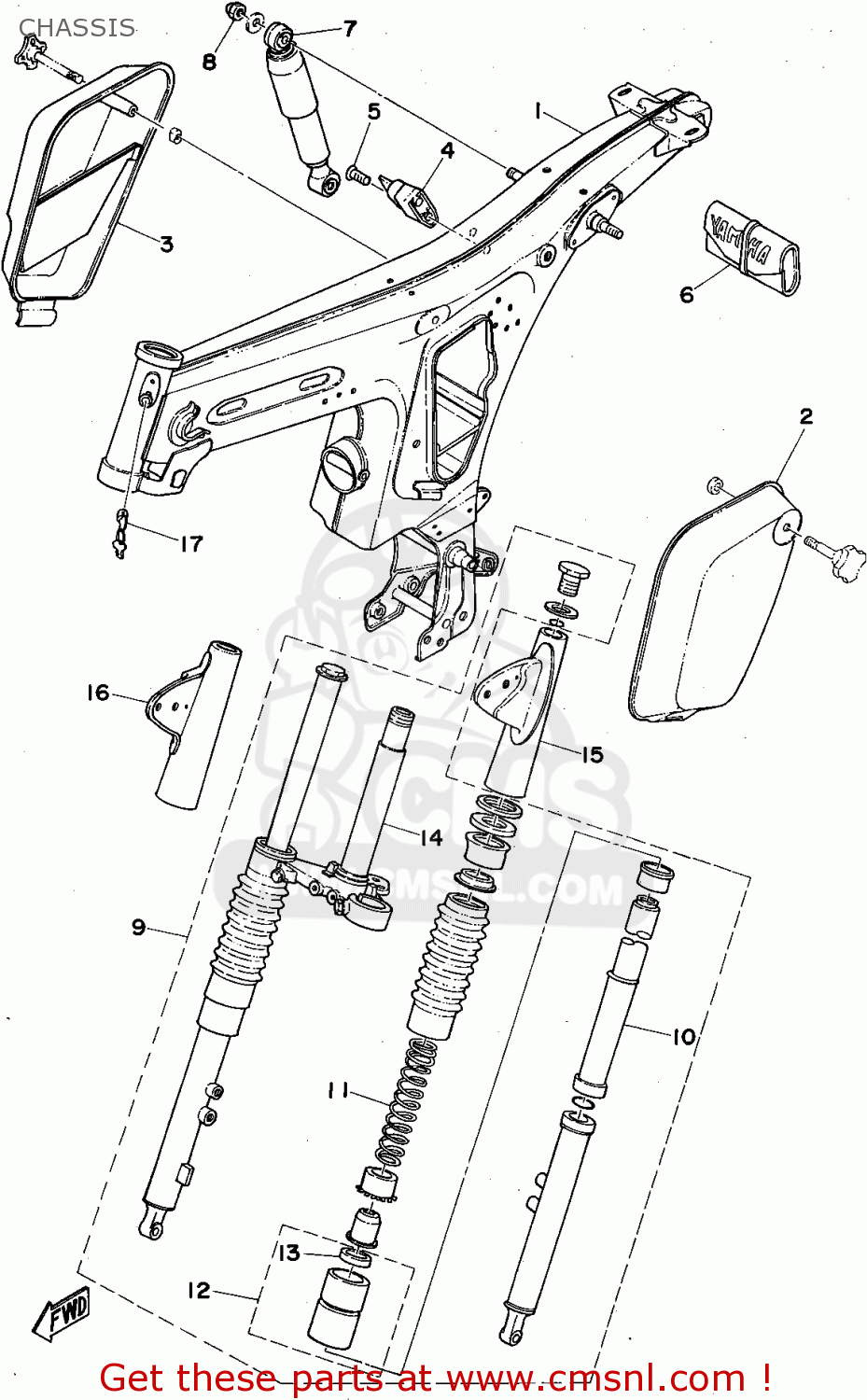Yamaha FS1FS 1975 FRANCE TYPE 599 CHASSIS - buy original CHASSIS spares ...