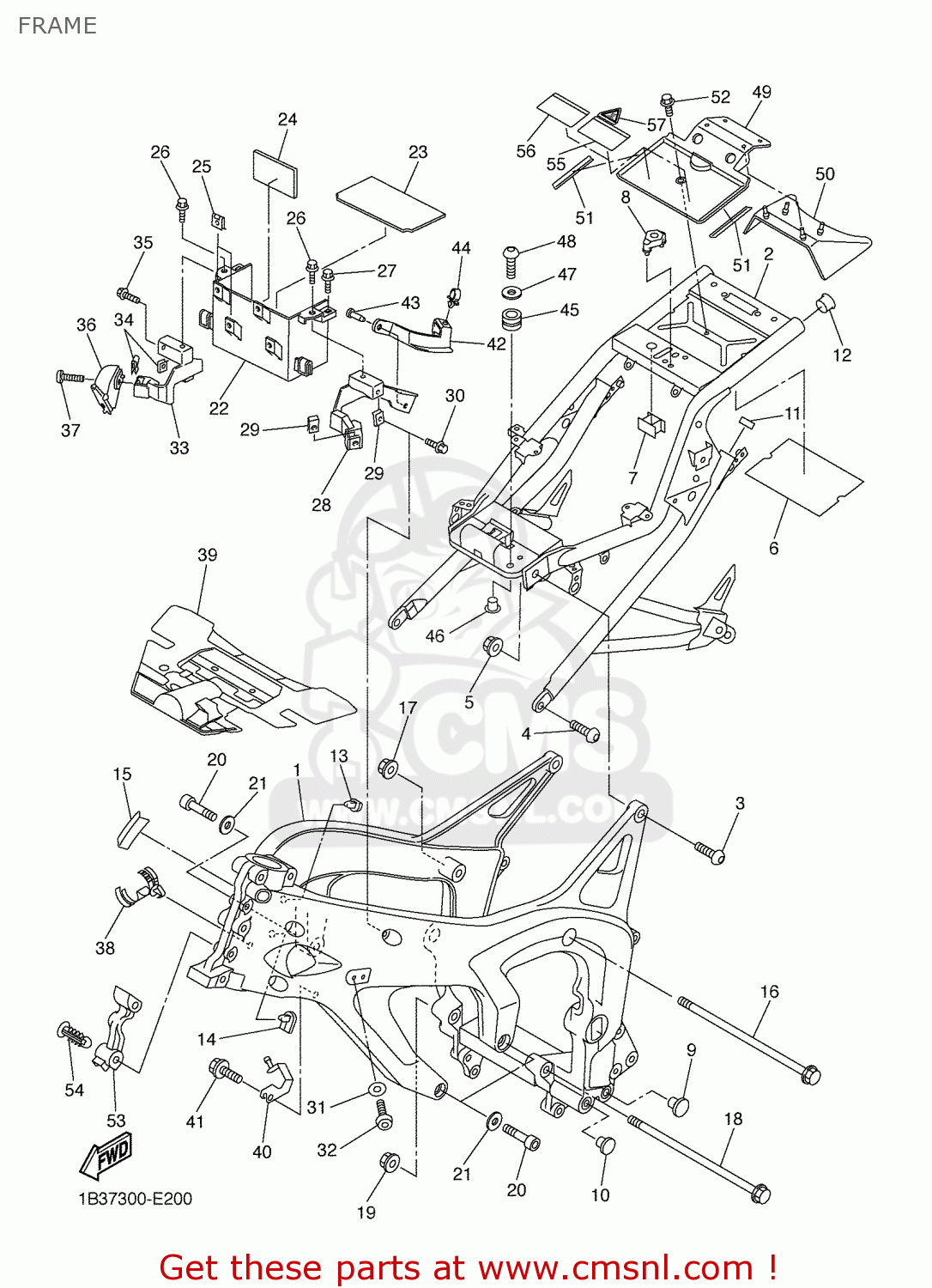 Yamaha FZ6-NSV 2006 1B3C AUSTRALIA 1E1B3-300EA FRAME - buy original ...