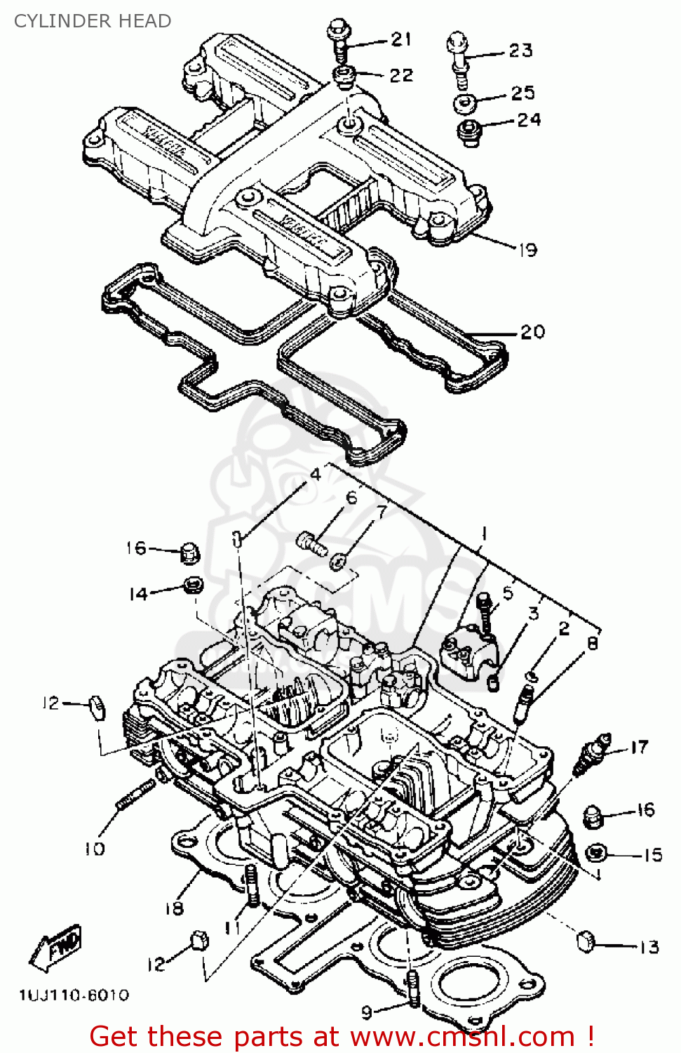 Yamaha FZ600 FAZER 1988 (J) USA CYLINDER HEAD - buy original CYLINDER ...