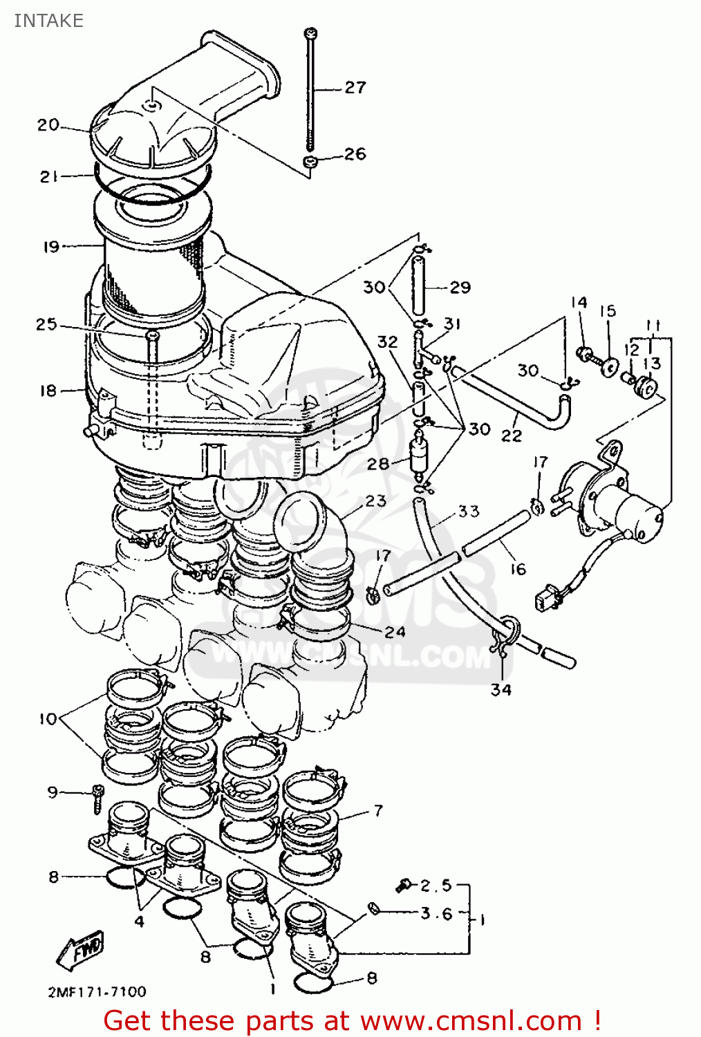 Yamaha FZ750 1987 2MG SPAIN 272MG-352S1 INTAKE - buy original INTAKE ...