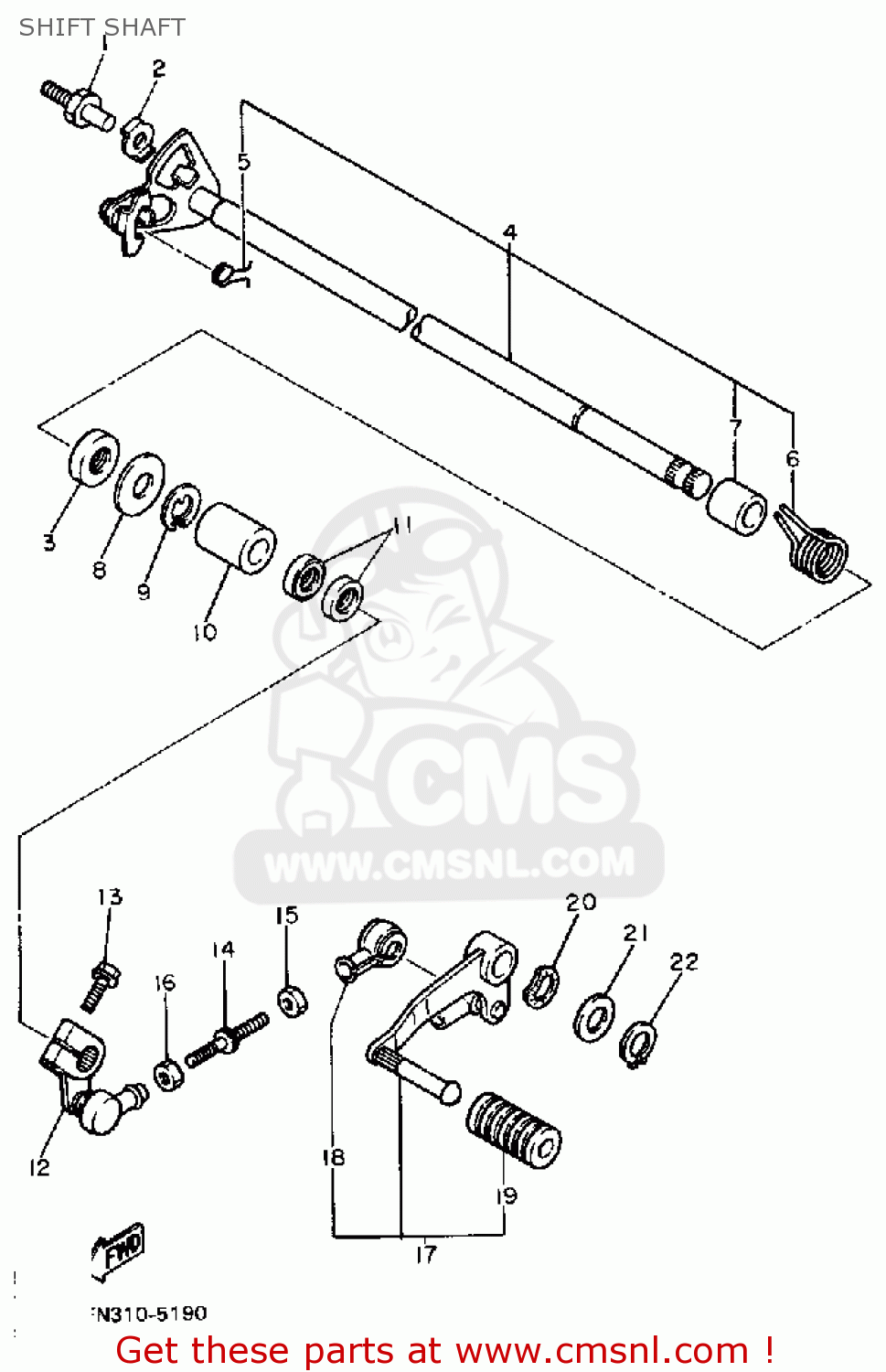 Yamaha FZ750 GENESIS 1988 (J) USA SHIFT SHAFT - buy original SHIFT ...