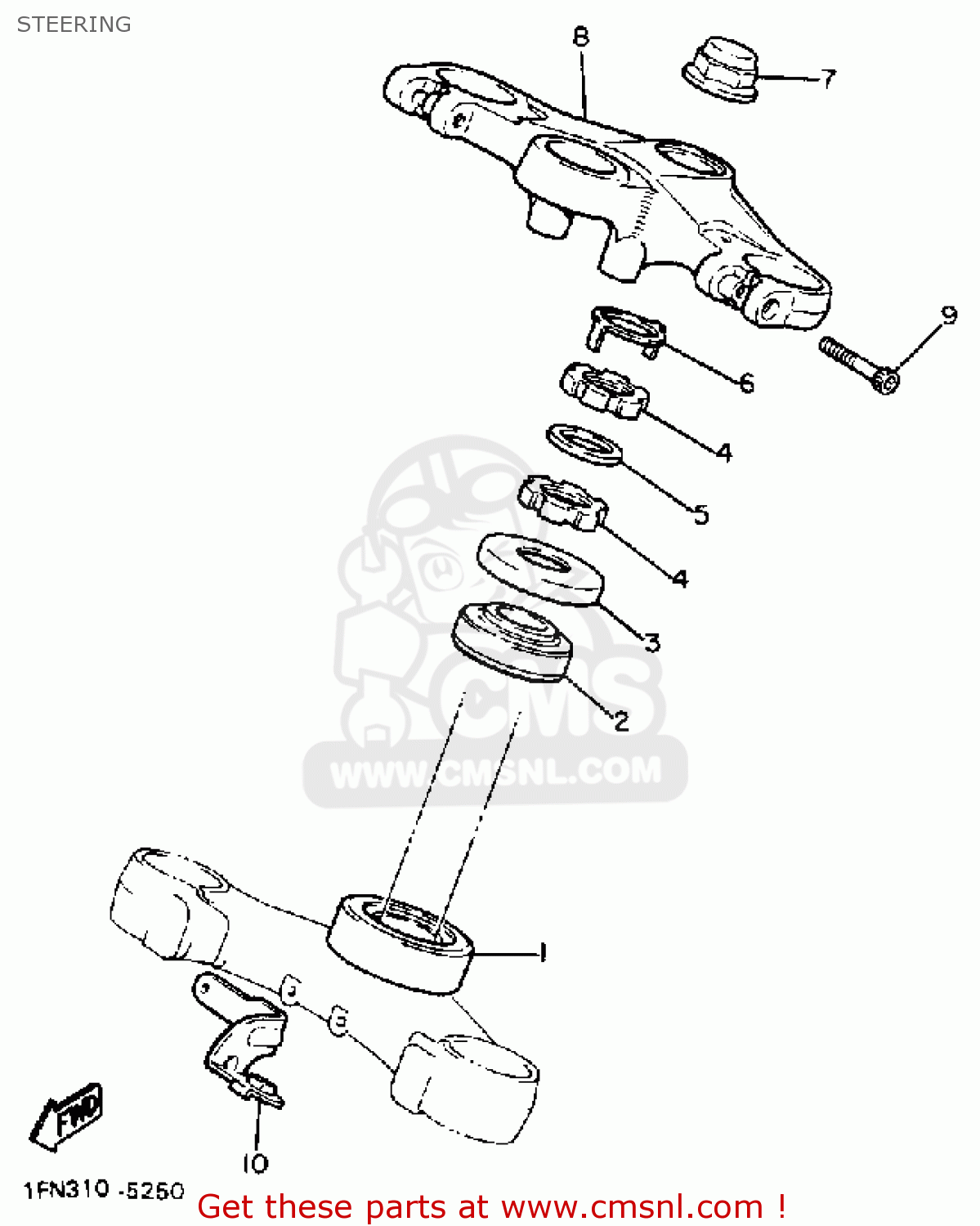 Yamaha FZ750 GENESIS 1988 (J) USA STEERING - buy original STEERING ...