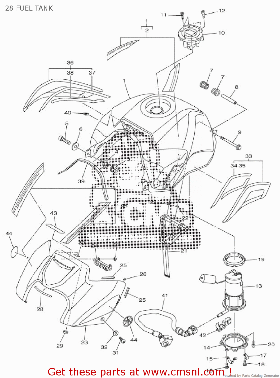 Yamaha FZ8-NA FZ8-N ABS 2013 59P6 EUROPE 1M59P-300EA 28 FUEL TANK - buy ...