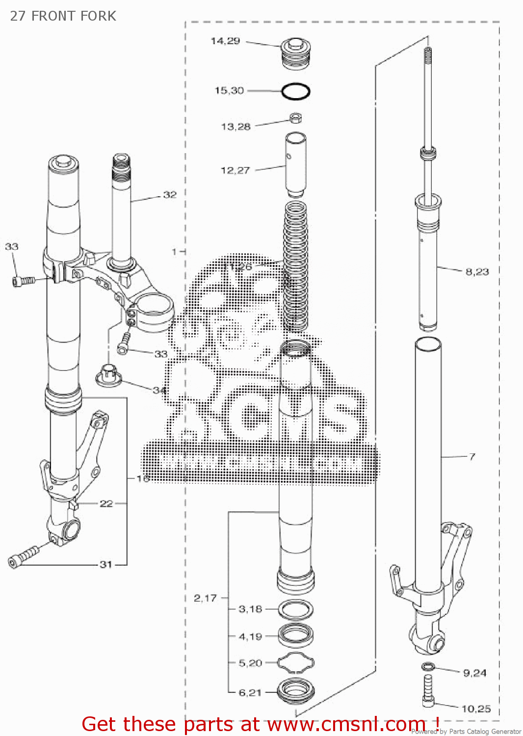 Yamaha FZ8-S 2011 42P1 EUROPE FAZER 1K42P-300E1 27 FRONT FORK - buy ...