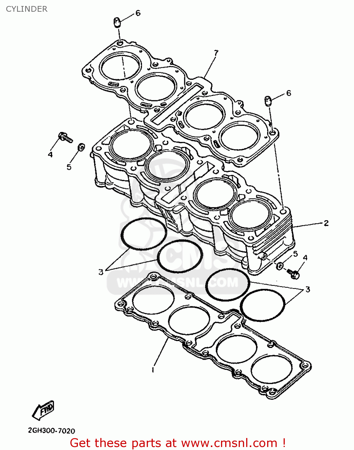 Yamaha FZR1000 1987 2LE FRANCE 272LE-351F3 CYLINDER - buy original ...