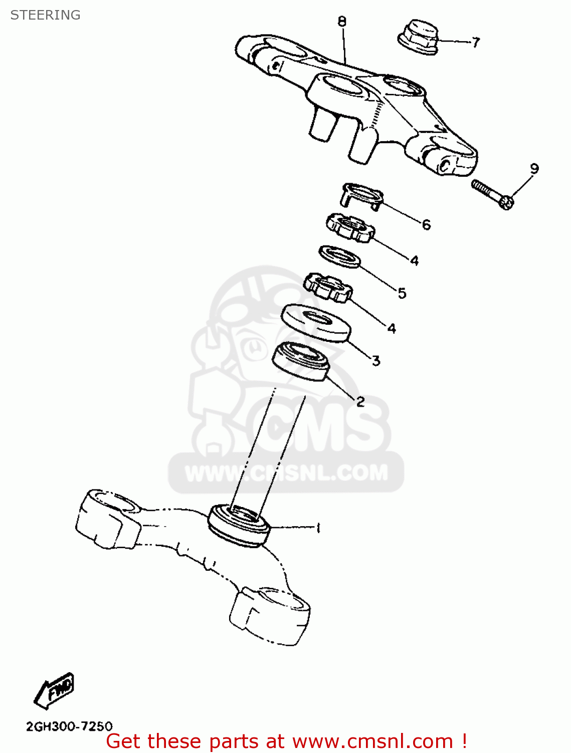 Yamaha FZR1000 1987 2LE FRANCE 272LE-351F3 STEERING - buy original ...