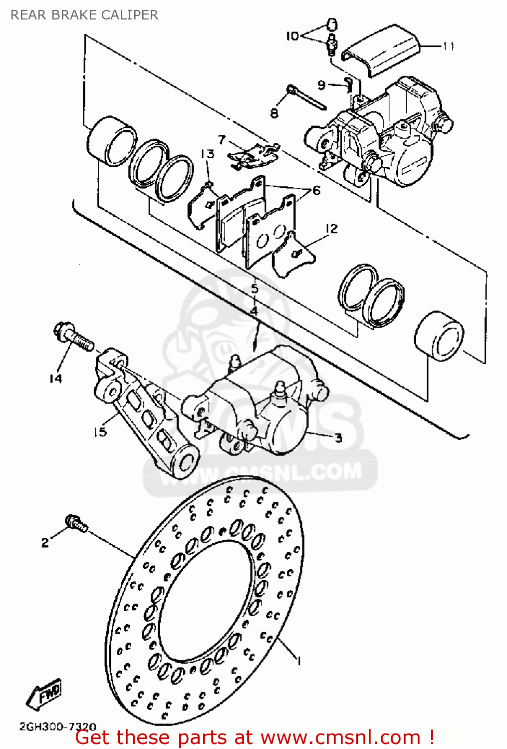 Yamaha FZR1000 1987 GENESIS USA REAR BRAKE CALIPER - buy original REAR ...
