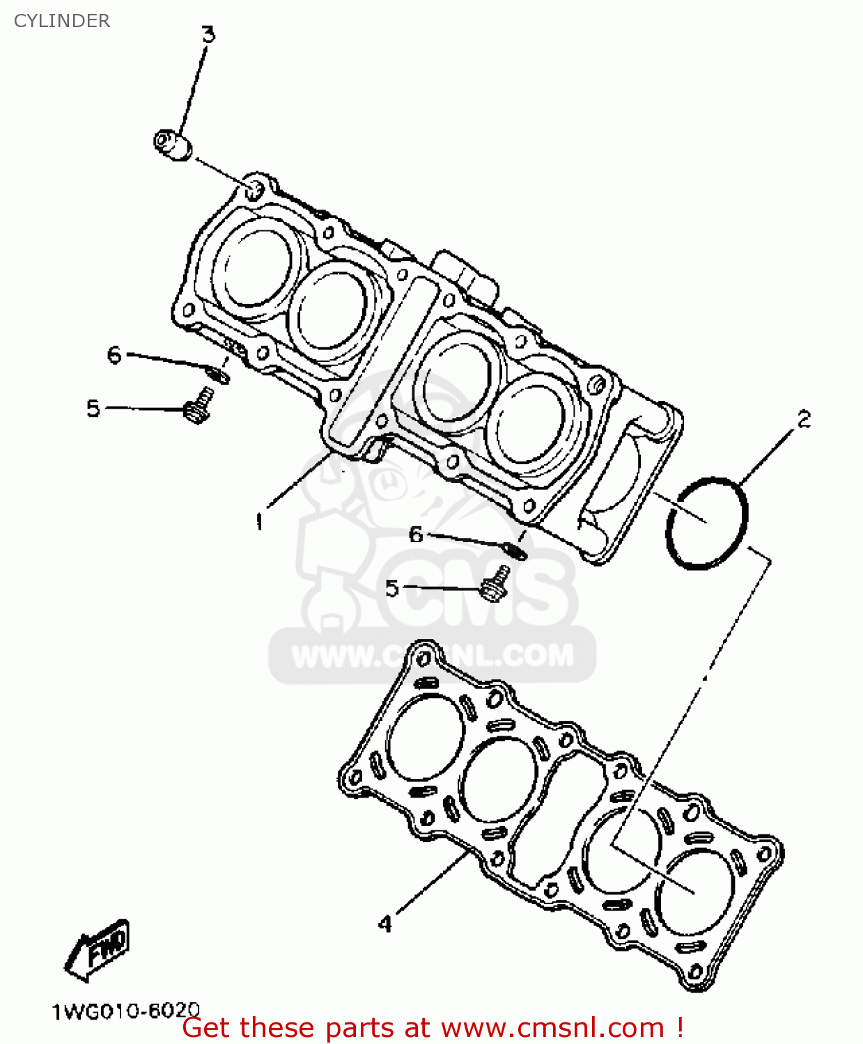 Yamaha FZR400 GENESIS 1989 (K) USA CYLINDER - buy original CYLINDER ...