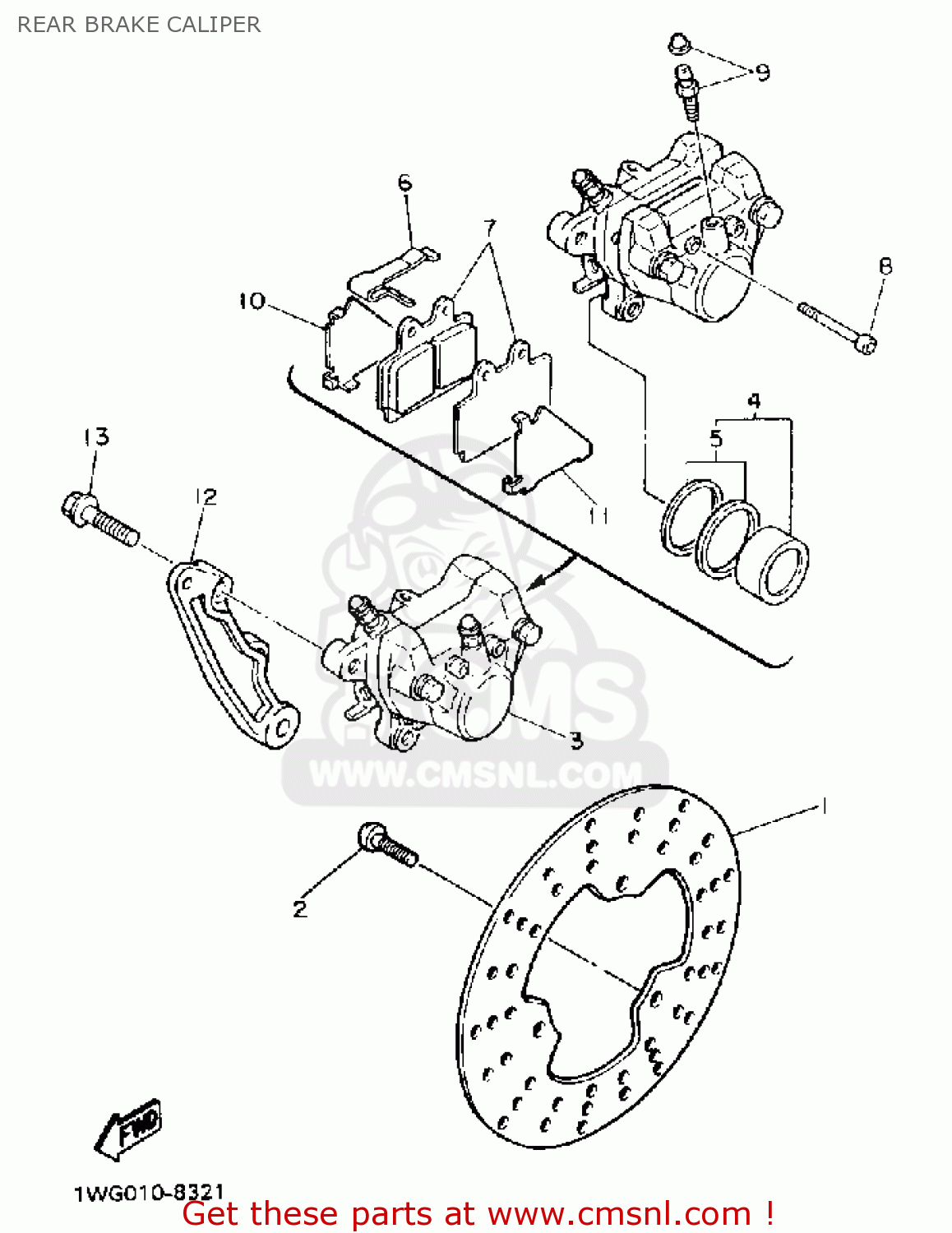 Yamaha FZR400 GENESIS 1989 (K) USA REAR BRAKE CALIPER - buy original ...
