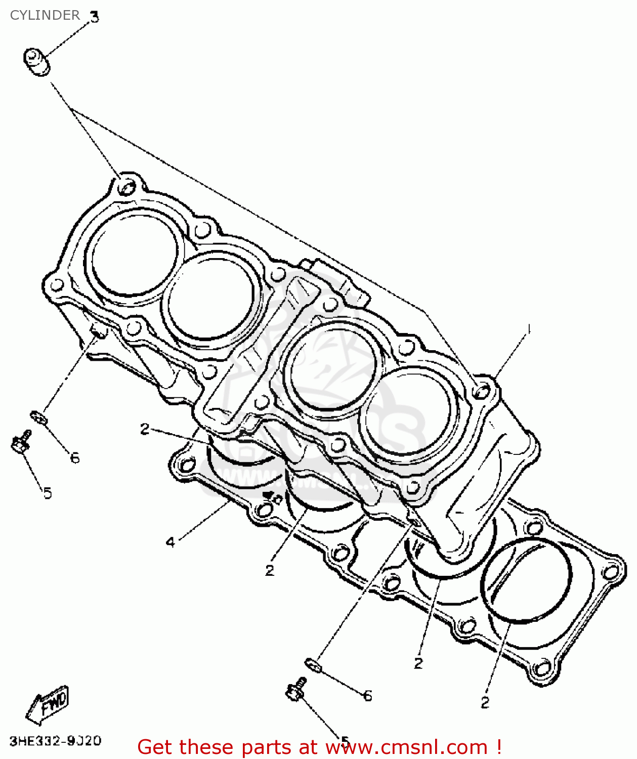 Yamaha FZR600R 1992 (N) USA CYLINDER - buy original CYLINDER spares online