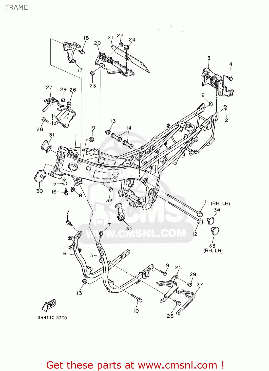 Yamaha Yamaha FZR600R 1993 (P) USA parts lists and schematics