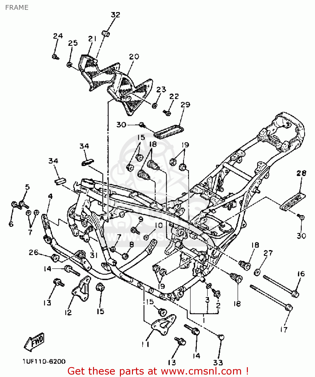 Yamaha FZX700 1986 FAZER USA FRAME - buy original FRAME spares online