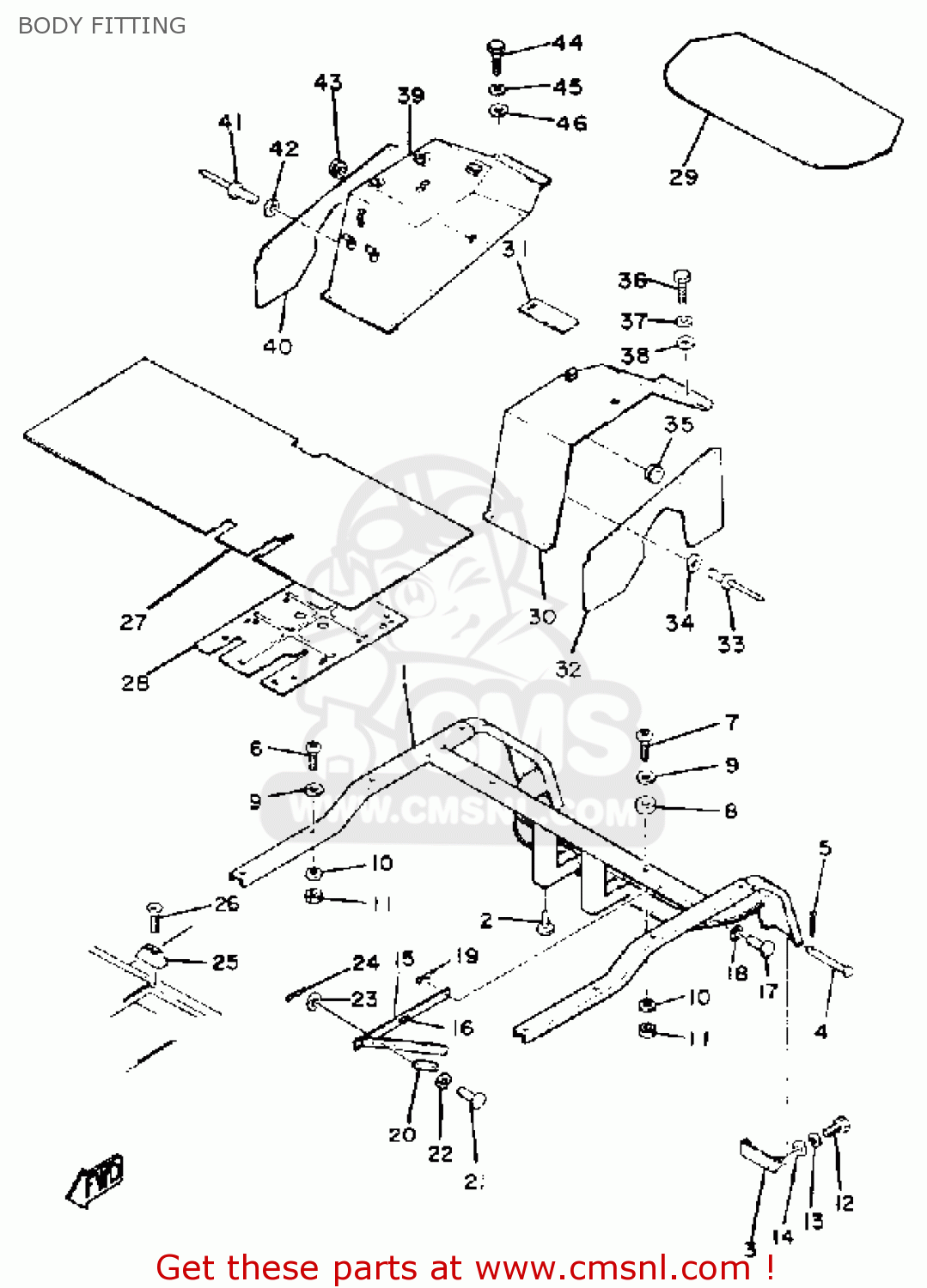 Yamaha G1-A G1-A1 GOLF CAR 1979-1980 BODY FITTING - buy original BODY ...