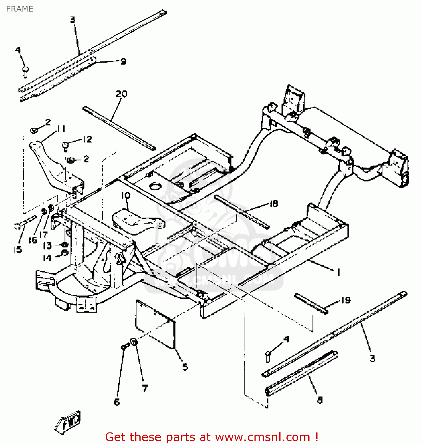 Yamaha G1-A2 GOLF CAR 1981 FRAME - buy original FRAME spares online