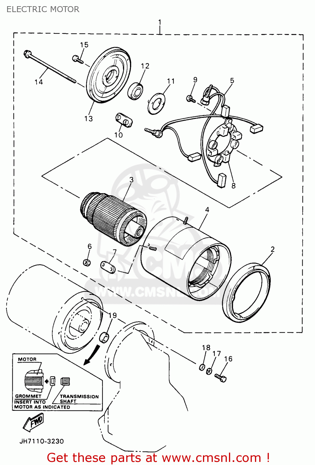 Yamaha G14-EP 1996 ELECTRIC MOTOR - buy original ELECTRIC MOTOR spares ...