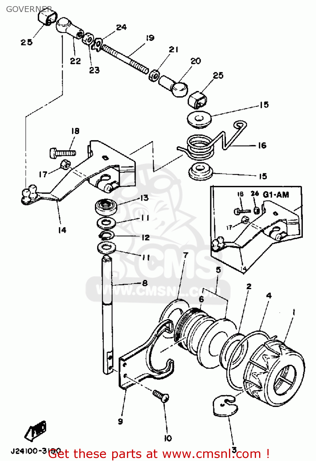 Yamaha Yamaha G1-AM GOLF CAR 1985-1986 parts lists and schematics