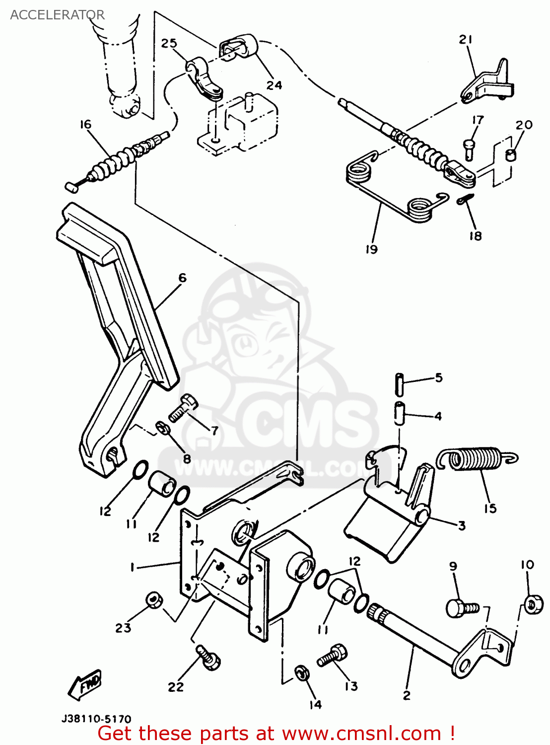 Yamaha G2-AB 1987 ACCELERATOR - buy original ACCELERATOR spares online