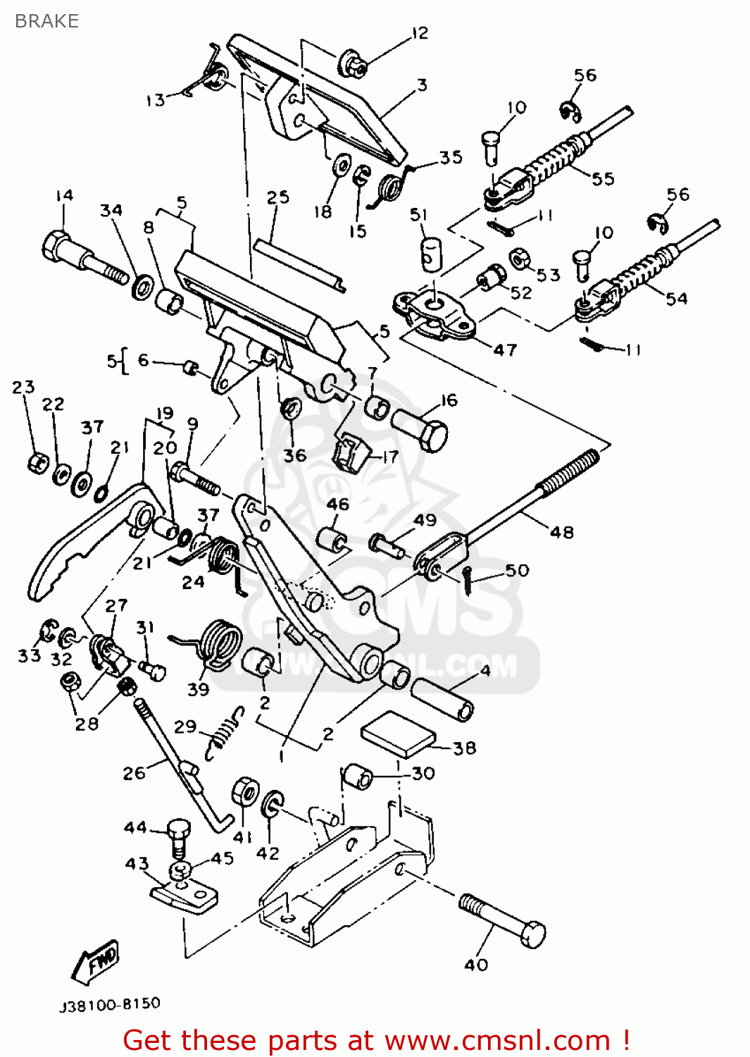 Yamaha G2-AB 1988 BRAKE - buy original BRAKE spares online