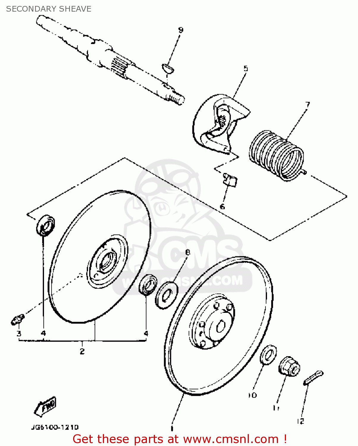 Yamaha G2-AD 1989 SECONDARY SHEAVE - buy original SECONDARY SHEAVE ...