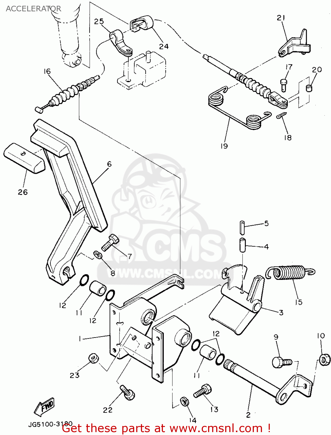 Yamaha G9-AJ 1993 ACCELERATOR - buy original ACCELERATOR spares online