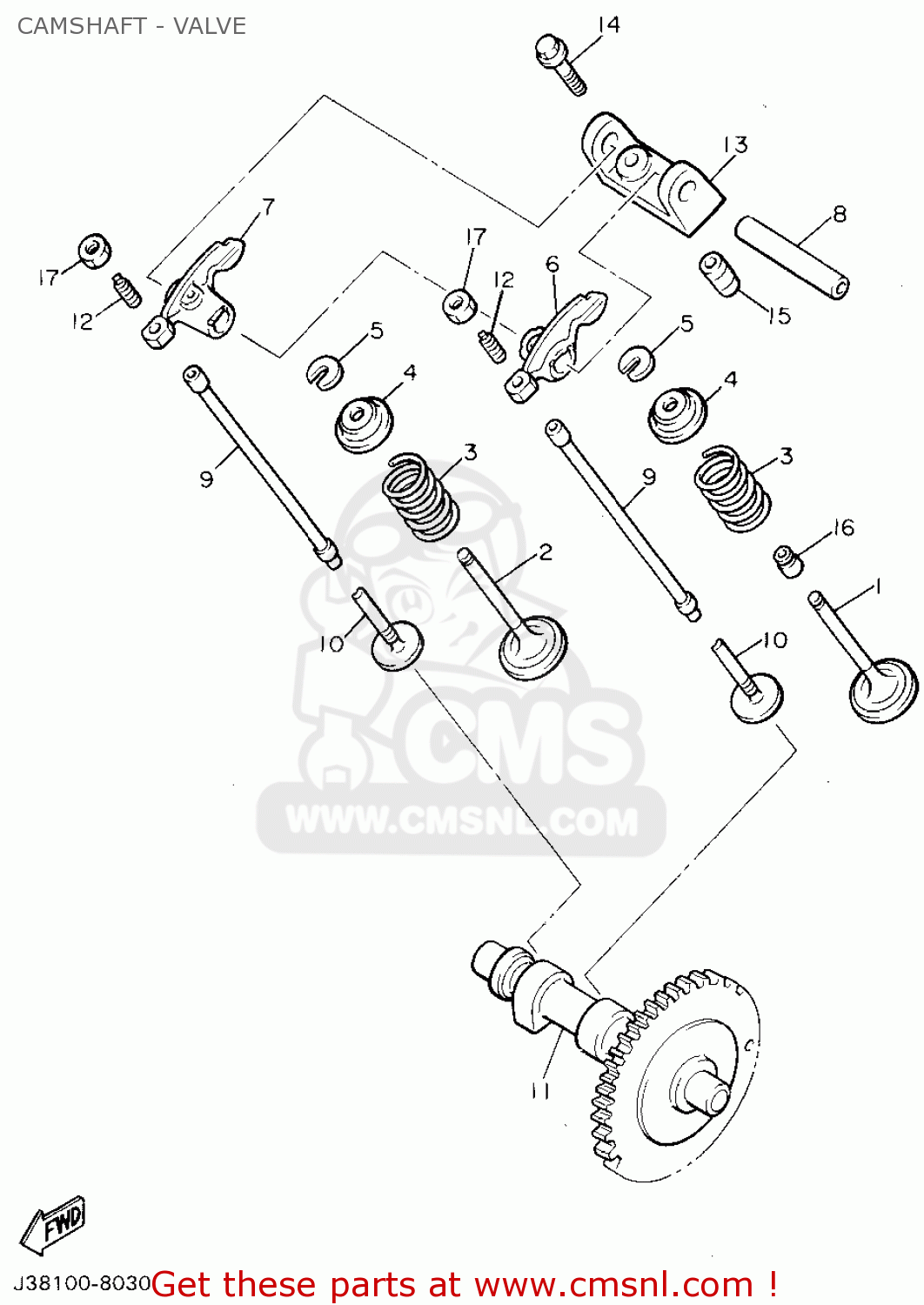 Yamaha G9-AJ 1993 CAMSHAFT - VALVE - buy original CAMSHAFT - VALVE ...