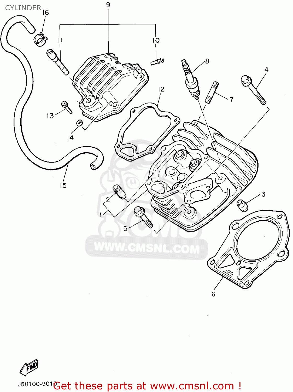 Yamaha G9-AJ 1993 CYLINDER - buy original CYLINDER spares online