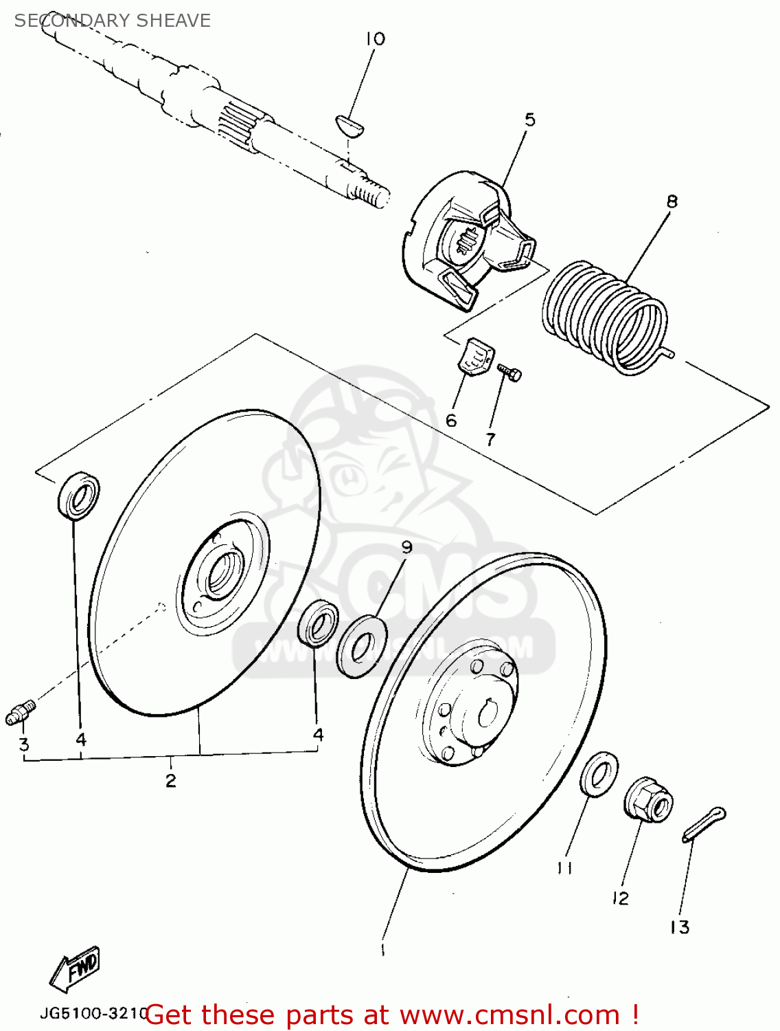 Yamaha G9-AJ 1993 SECONDARY SHEAVE - buy original SECONDARY SHEAVE ...
