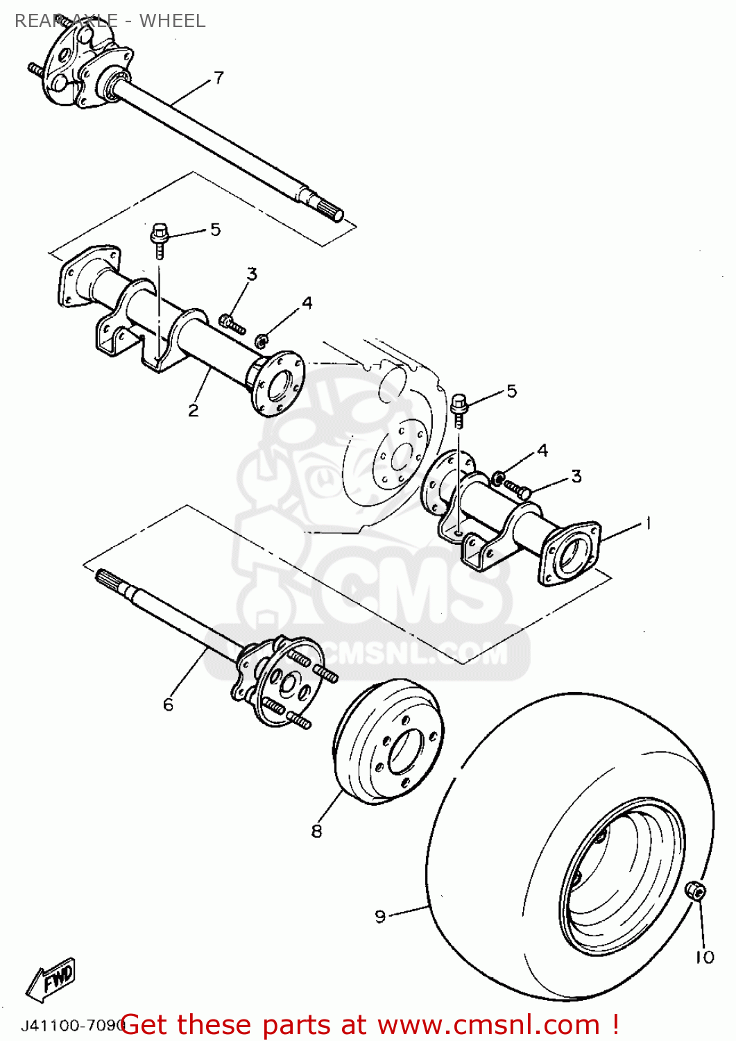 Yamaha G9-EJ 1993 REAR AXLE - WHEEL - buy original REAR AXLE - WHEEL ...