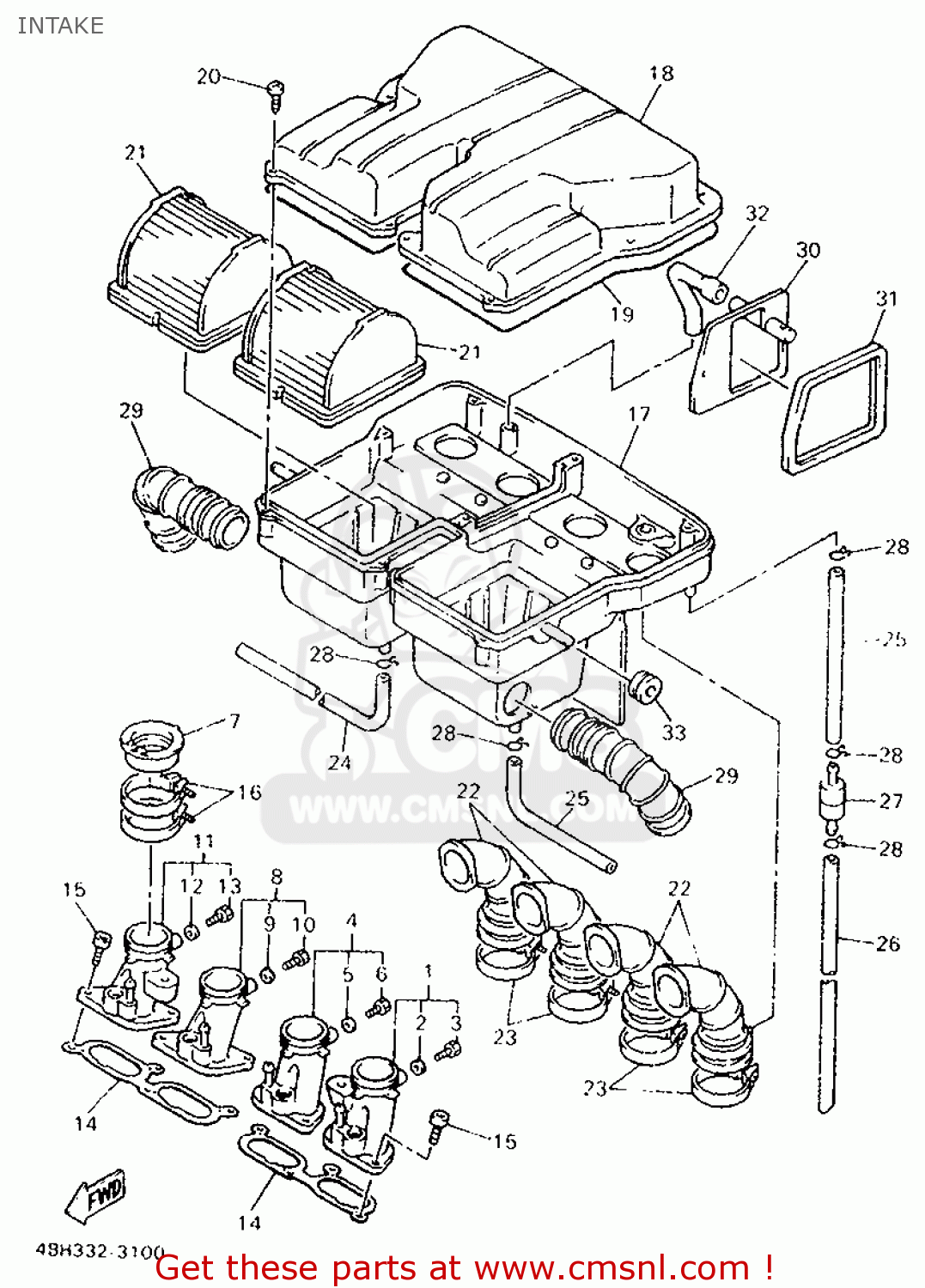 Yamaha GTS1000 1993 4BH2 SPAIN 234BH-352S1 INTAKE - buy original INTAKE ...