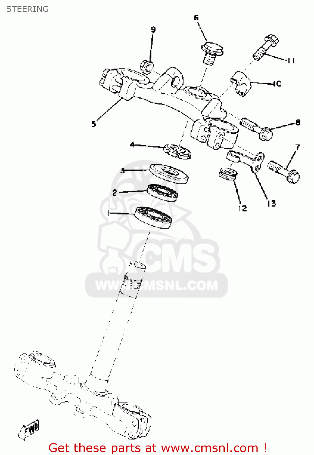 Yamaha IT175 1978 USA STEERING - buy original STEERING spares online