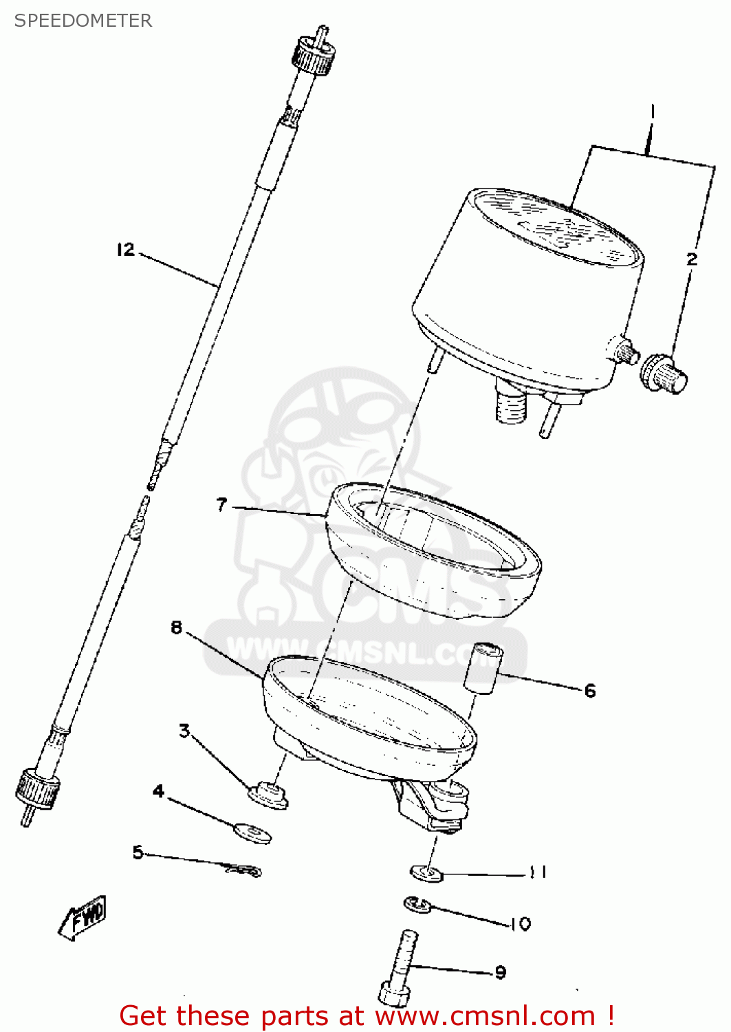 Yamaha IT175 1979 USA CANADA SOUTHAFRICA SPEEDOMETER - buy original ...