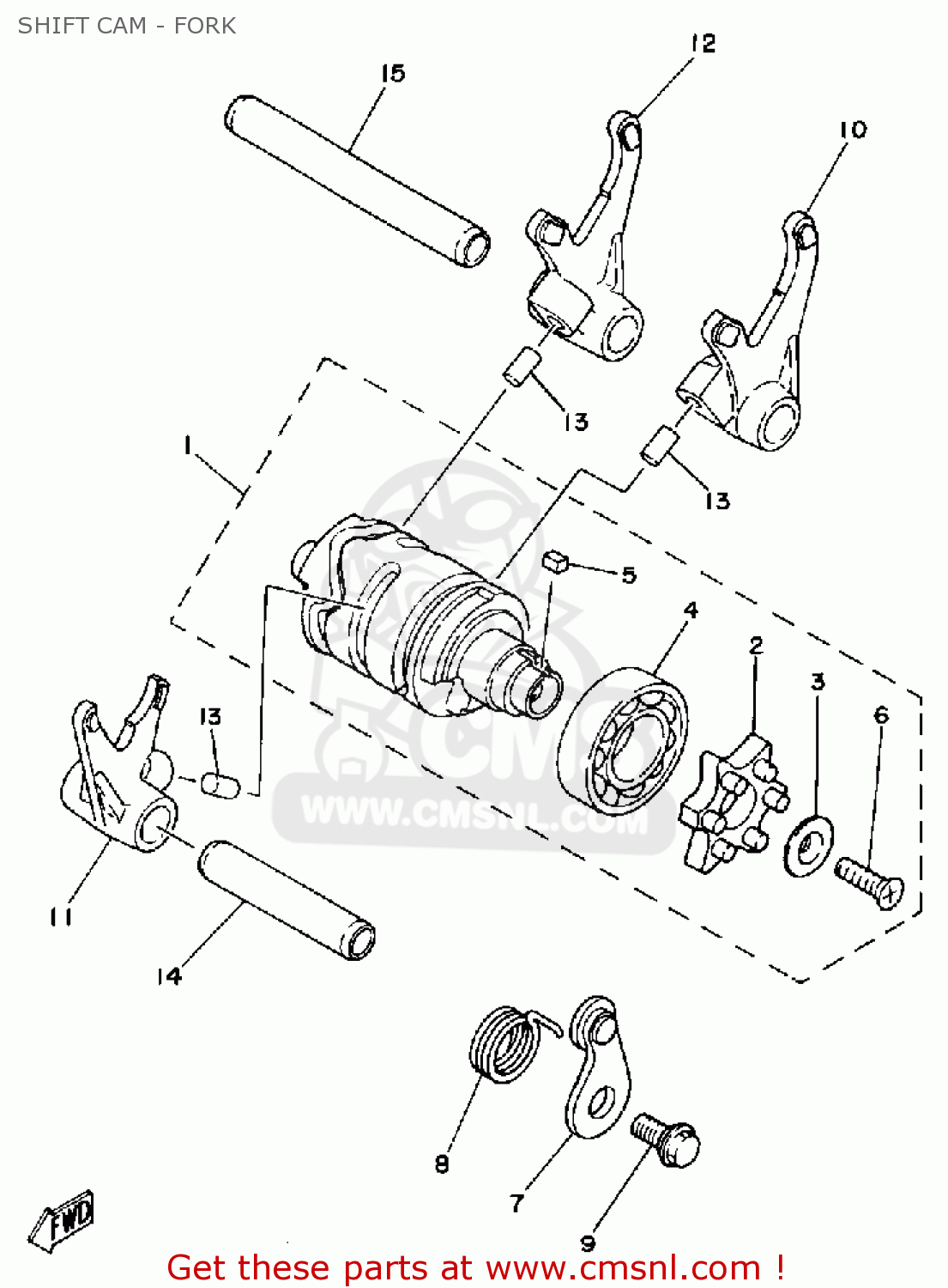 Yamaha IT175 1980 (A) USA SHIFT CAM - FORK - buy original SHIFT CAM ...