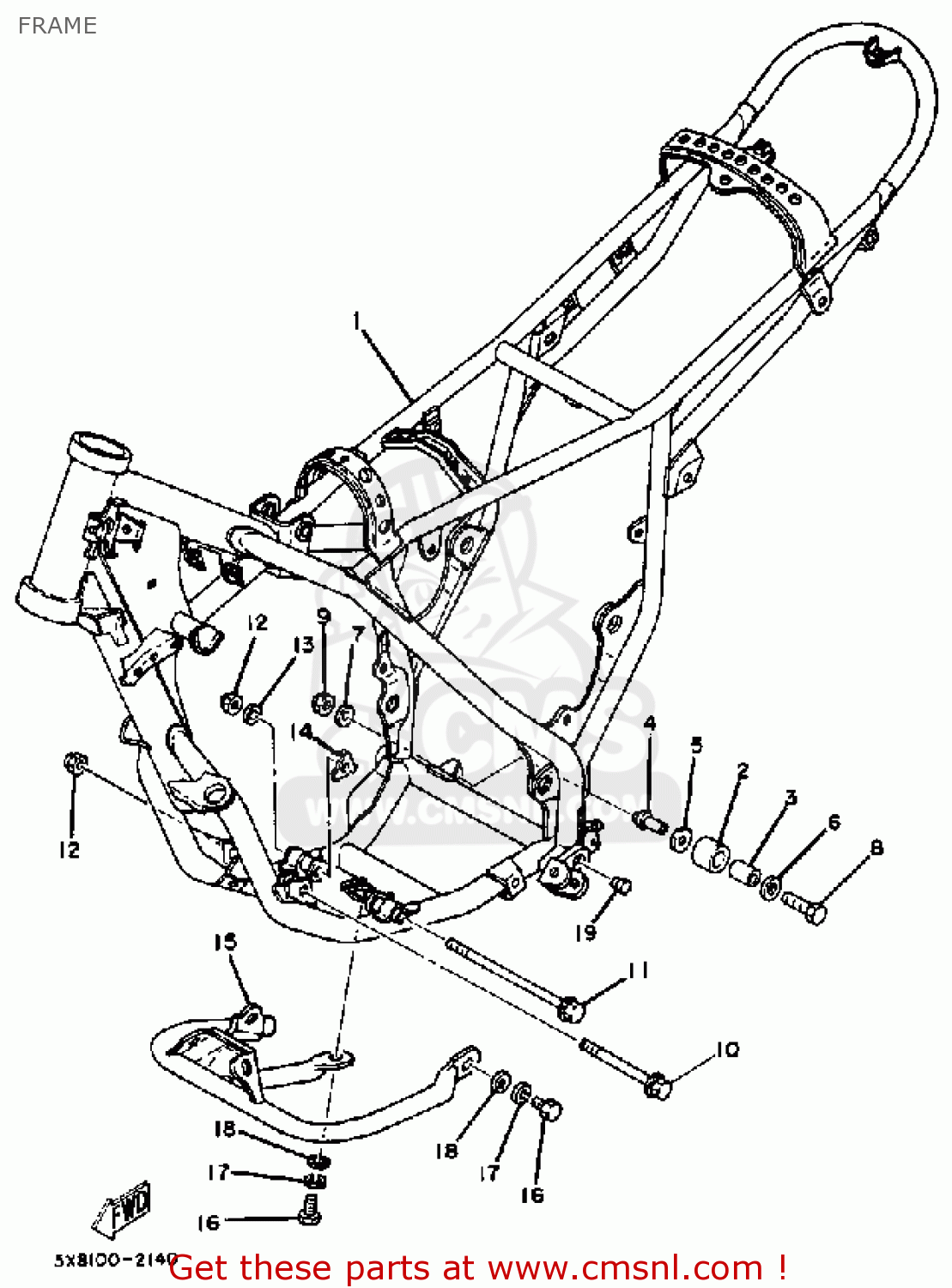 Yamaha IT175 1983 (D) USA CANADA FRAME - buy original FRAME spares online