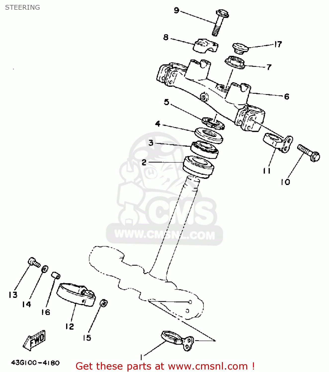Yamaha IT200 1984 (E) USA CANADA STEERING - buy original STEERING ...