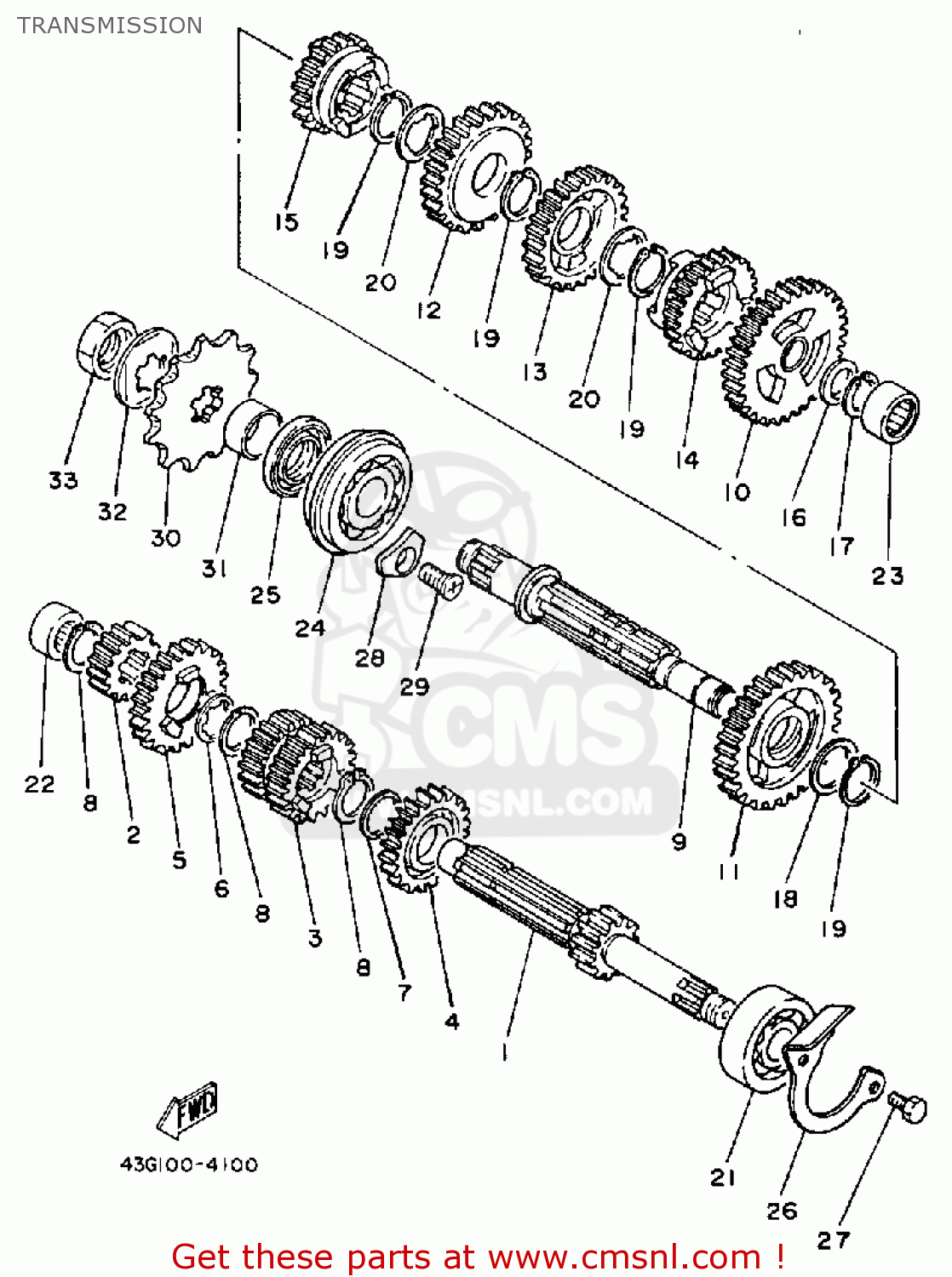 Yamaha IT200 1985 (F) USA CANADA TRANSMISSION - buy original ...