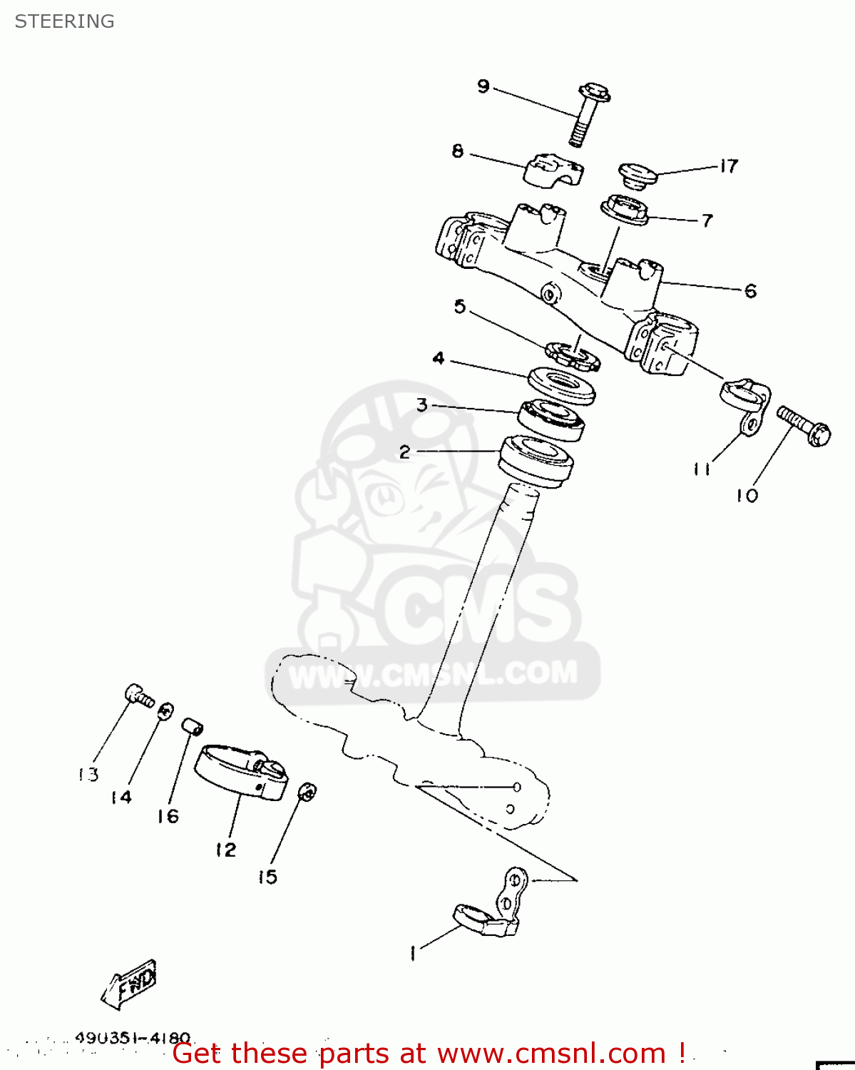 Yamaha IT200 1986 1VH FRANCE 261VH-351F1 STEERING - buy original ...