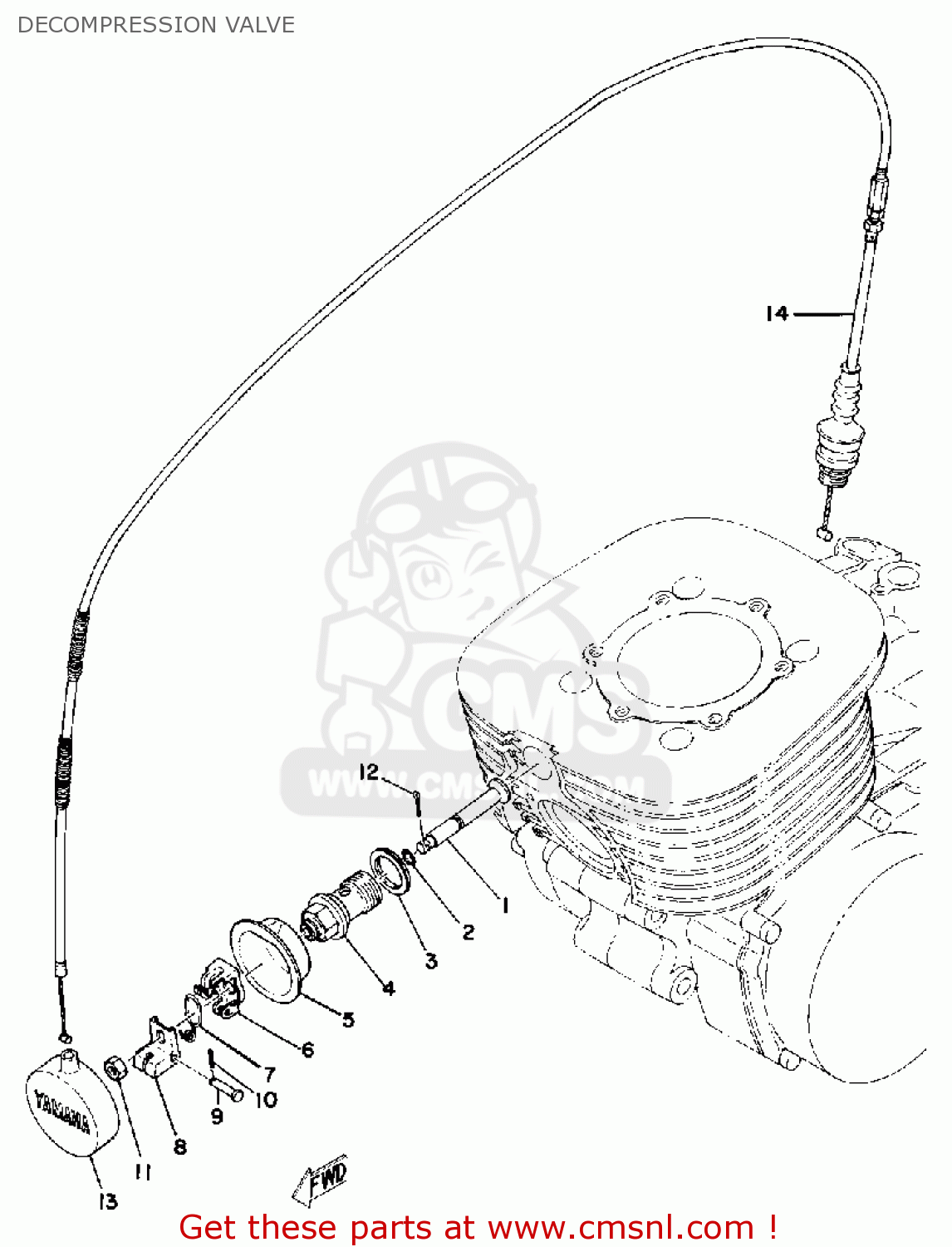 Yamaha IT400 1976 USA DECOMPRESSION VALVE - buy original DECOMPRESSION ...