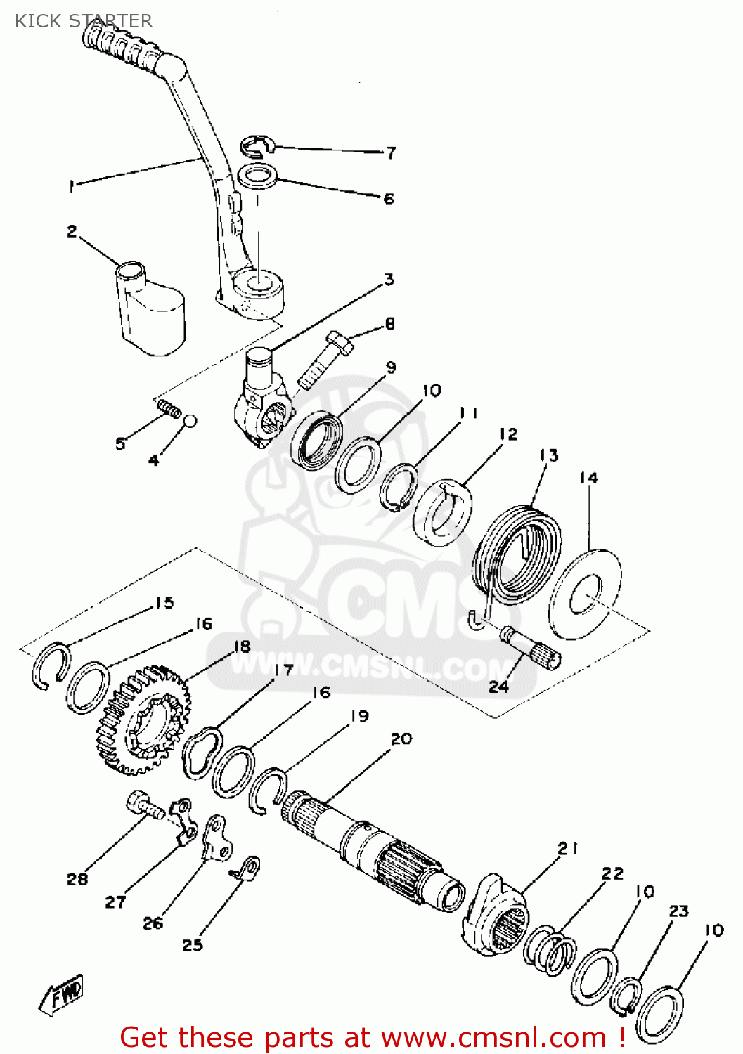 Yamaha IT400 1978 USA CANADA KICK STARTER - buy original KICK STARTER ...