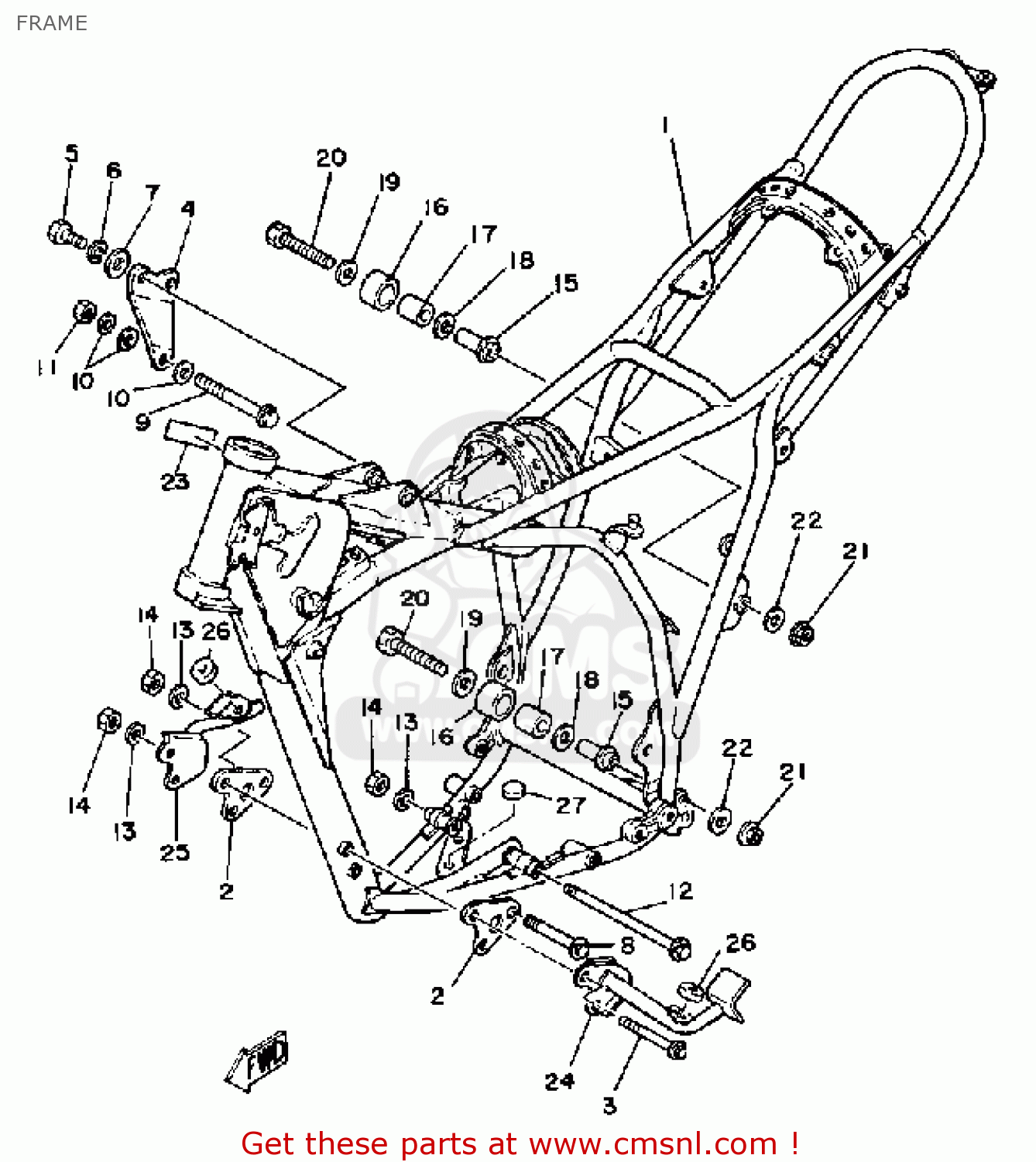 Yamaha IT465 1981 (B) USA FRAME - buy original FRAME spares online