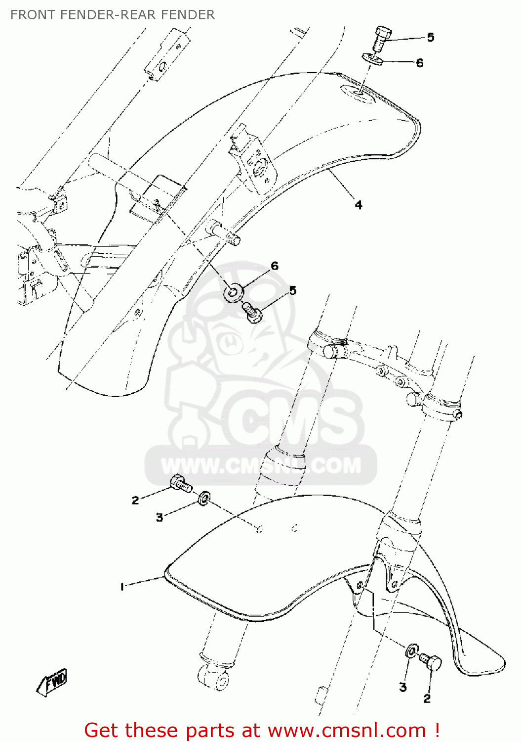 Yamaha LB50PE 1978/1979 FRONT FENDER-REAR FENDER - buy original FRONT FENDER-REAR FENDER spares ...