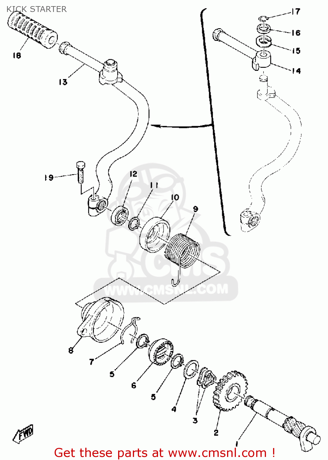 Yamaha LB50PF 1978/1979 KICK STARTER - buy original KICK STARTER spares ...