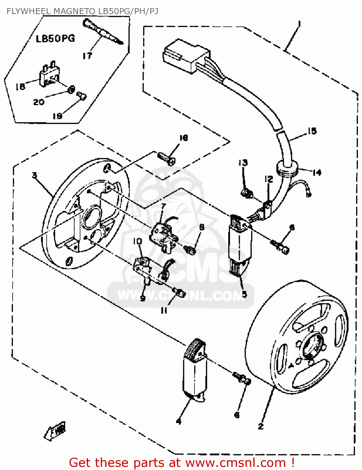 Yamaha LB50PJ CHAPPY 1980-1982 parts lists and schematics