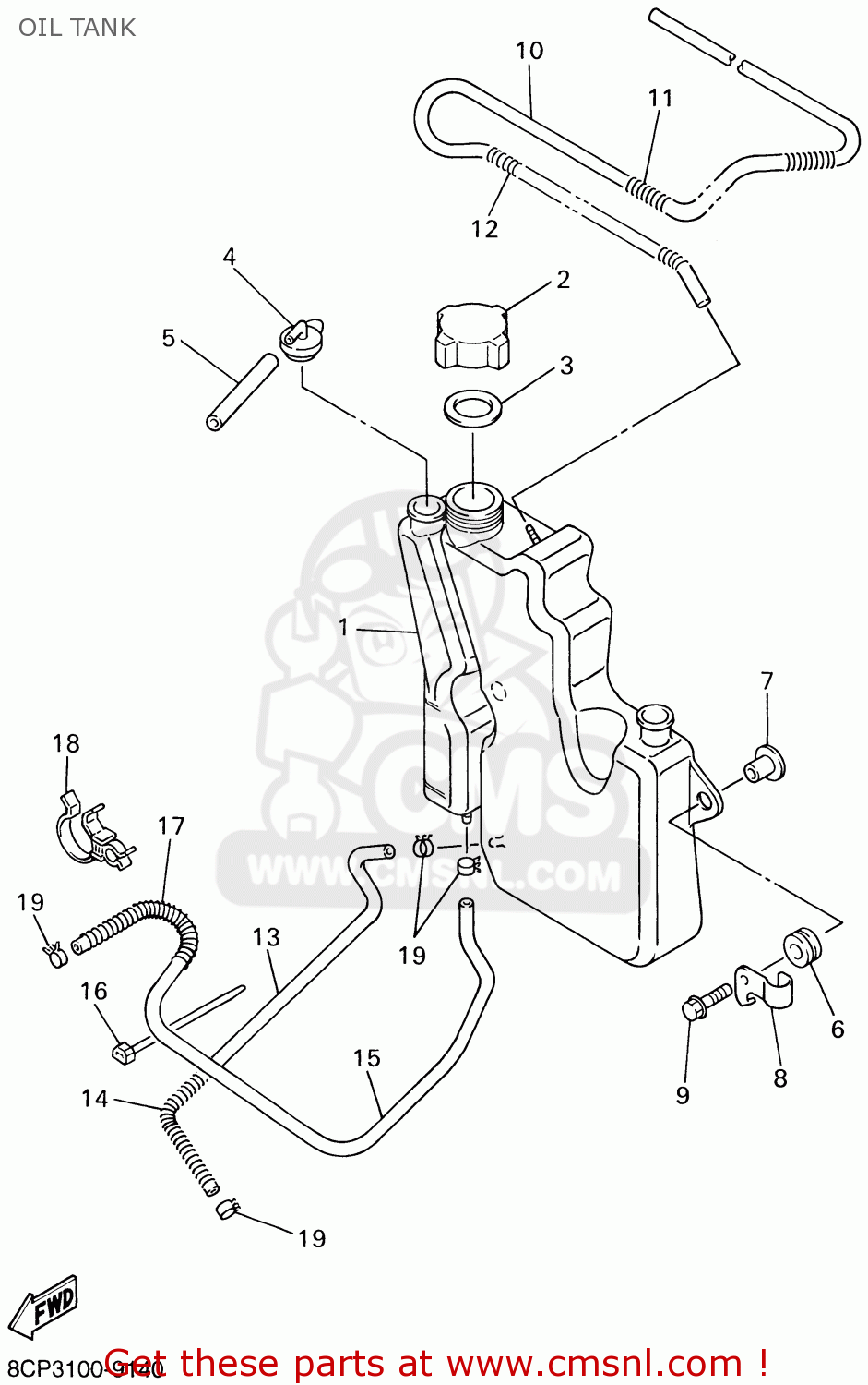 Yamaha MM600/700G 2002 OIL TANK - buy original OIL TANK spares online