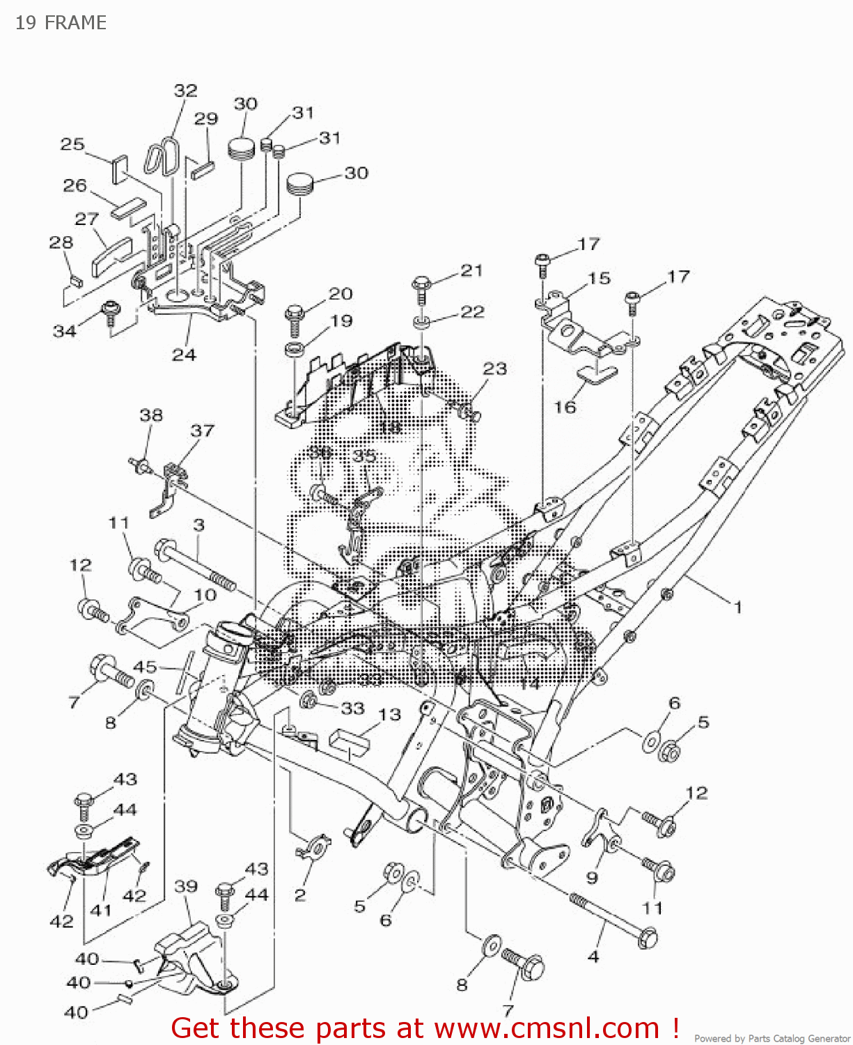 Yamaha MT07 2014 1WS1 EUROPE 1N1WS-300E1 19 FRAME - buy original 19 ...