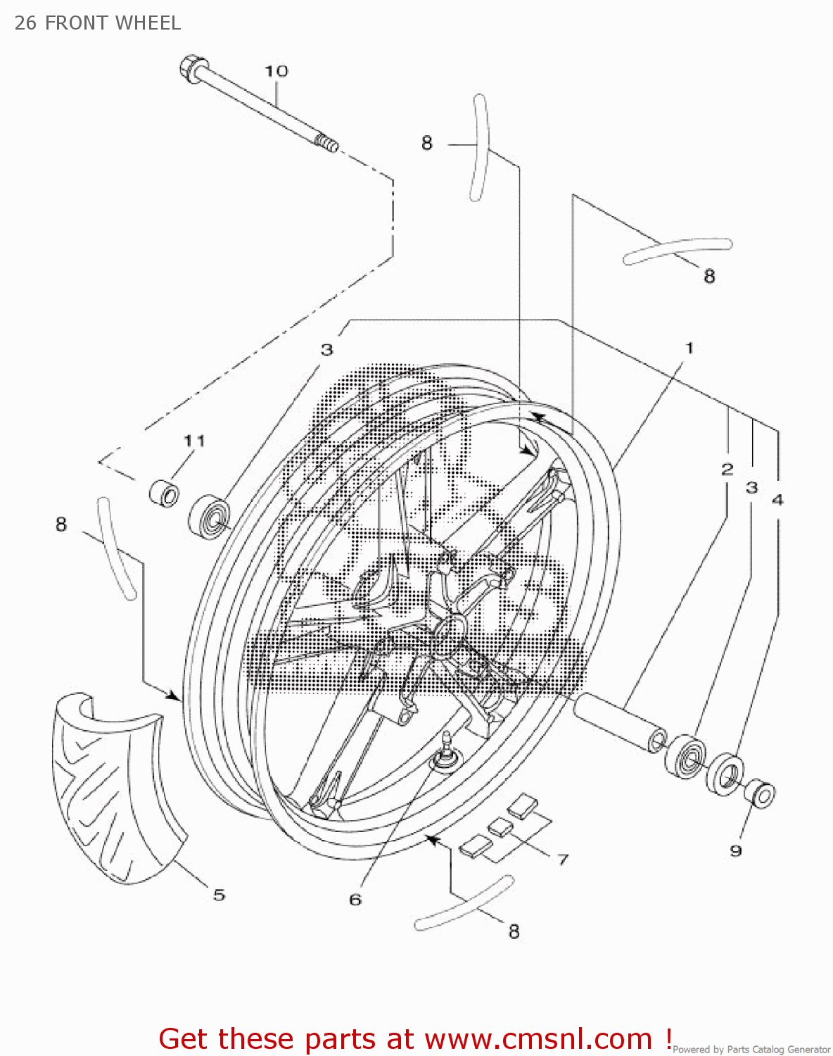 Yamaha MT125 2016 BR31 EUROPE 1RBR3-300E1 26 FRONT WHEEL - buy original ...