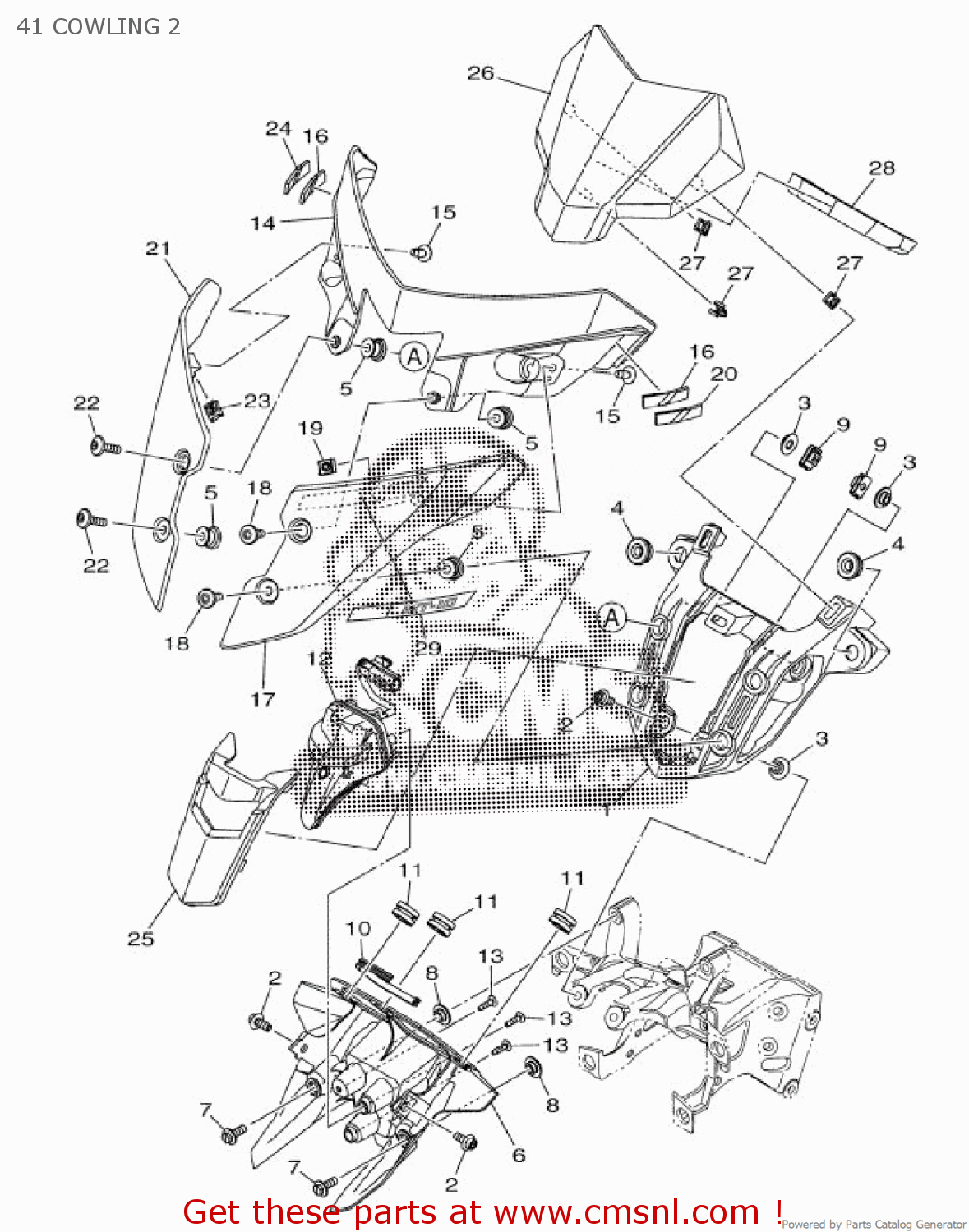 Yamaha MTN1000 MT10 2016 B671 EUROPE 1RB67-300E1 41 COWLING 2 - buy ...