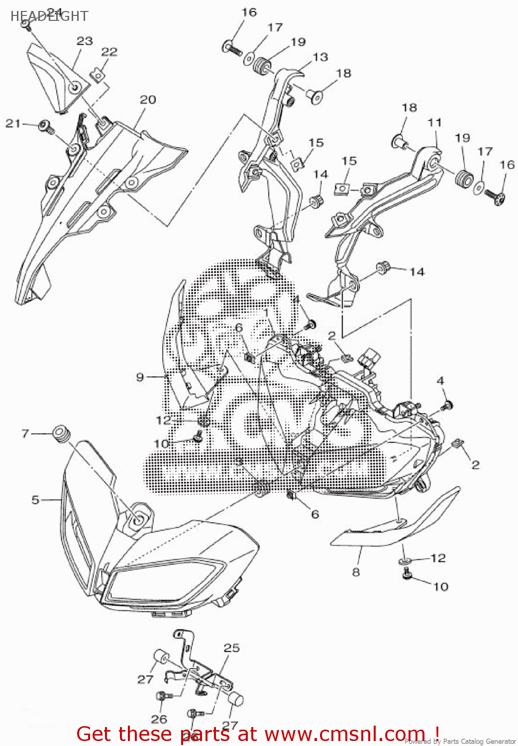Yamaha MTN850-A 2019 BS2G EUROPE MT-09 ABS 1UBS2-300E1 HEADLIGHT - buy ...